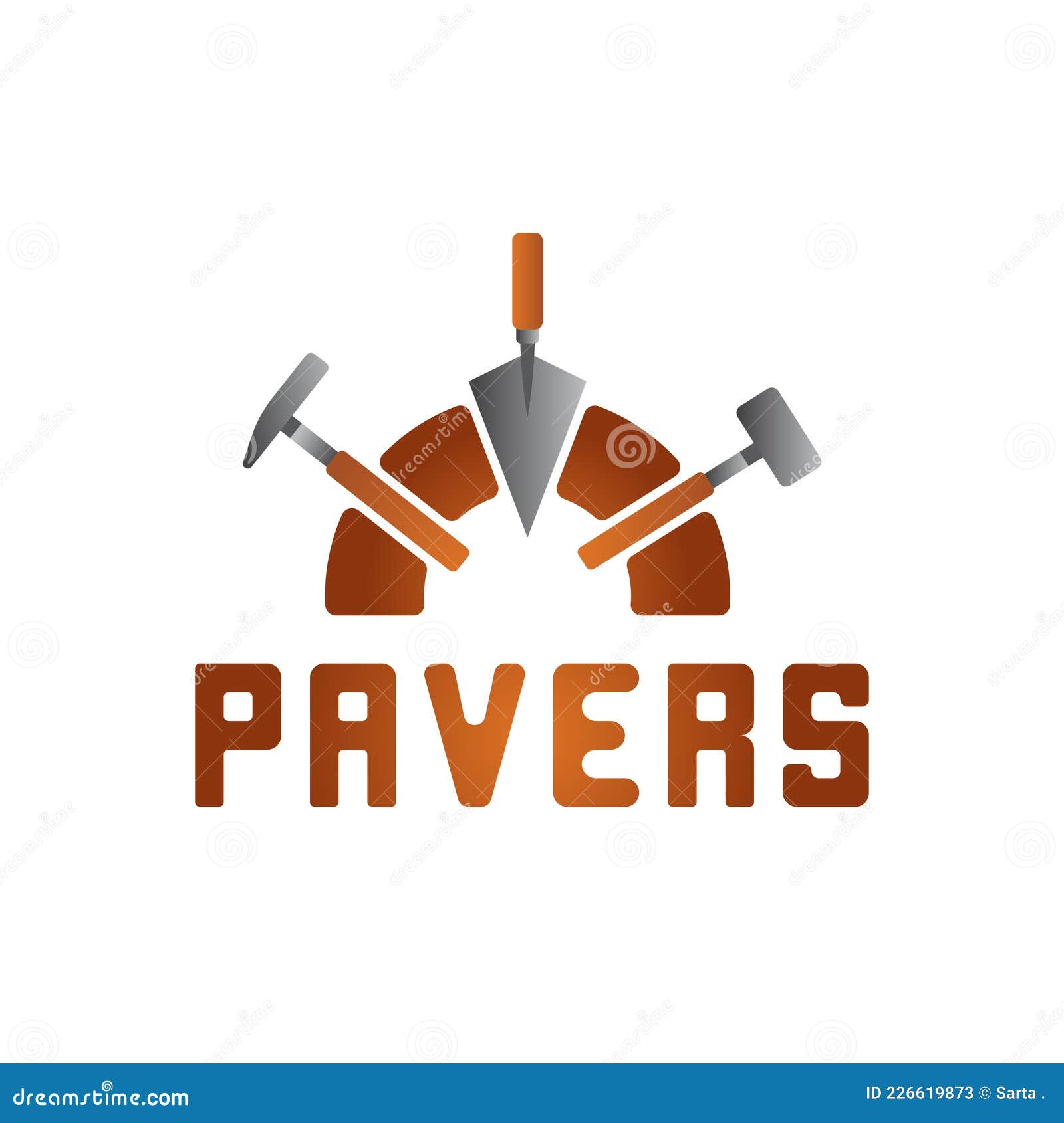 Paving Logo Template with Pavers Tool and Brick 02 Stock Vector ...