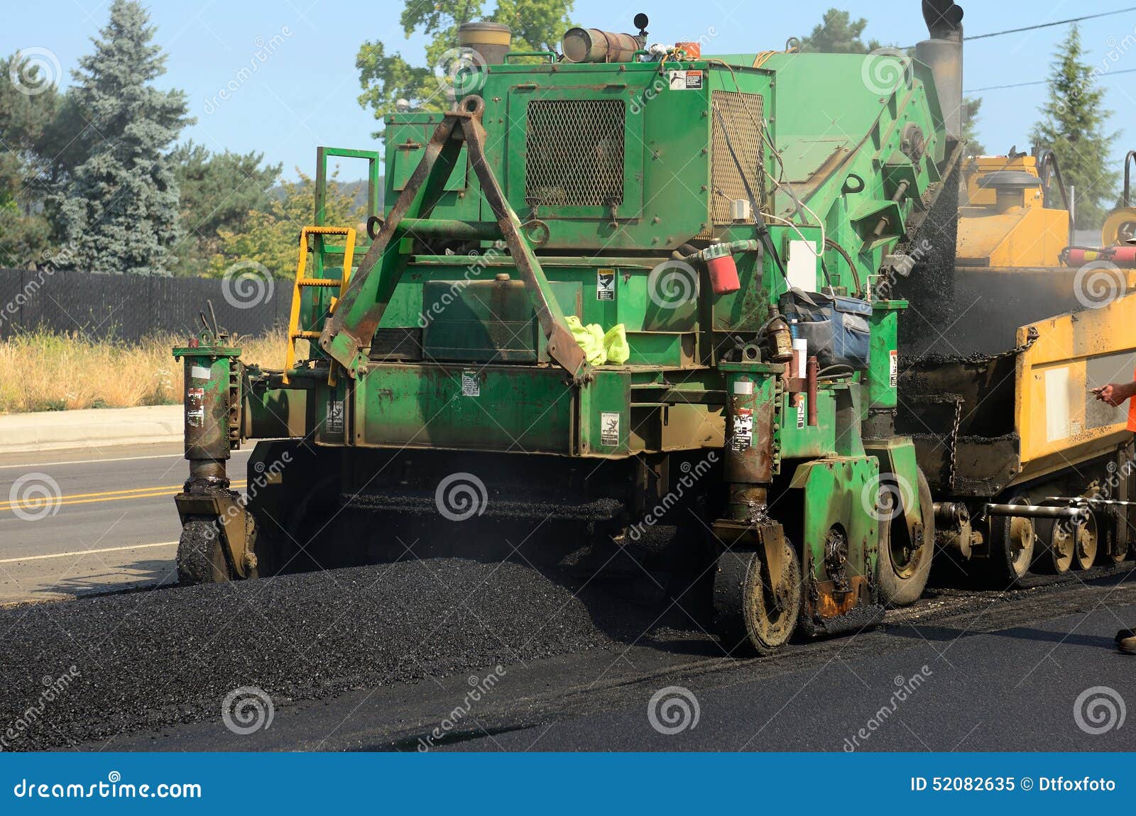 Paving Machine stock image. Image of roll, pavement, steam - 52082635