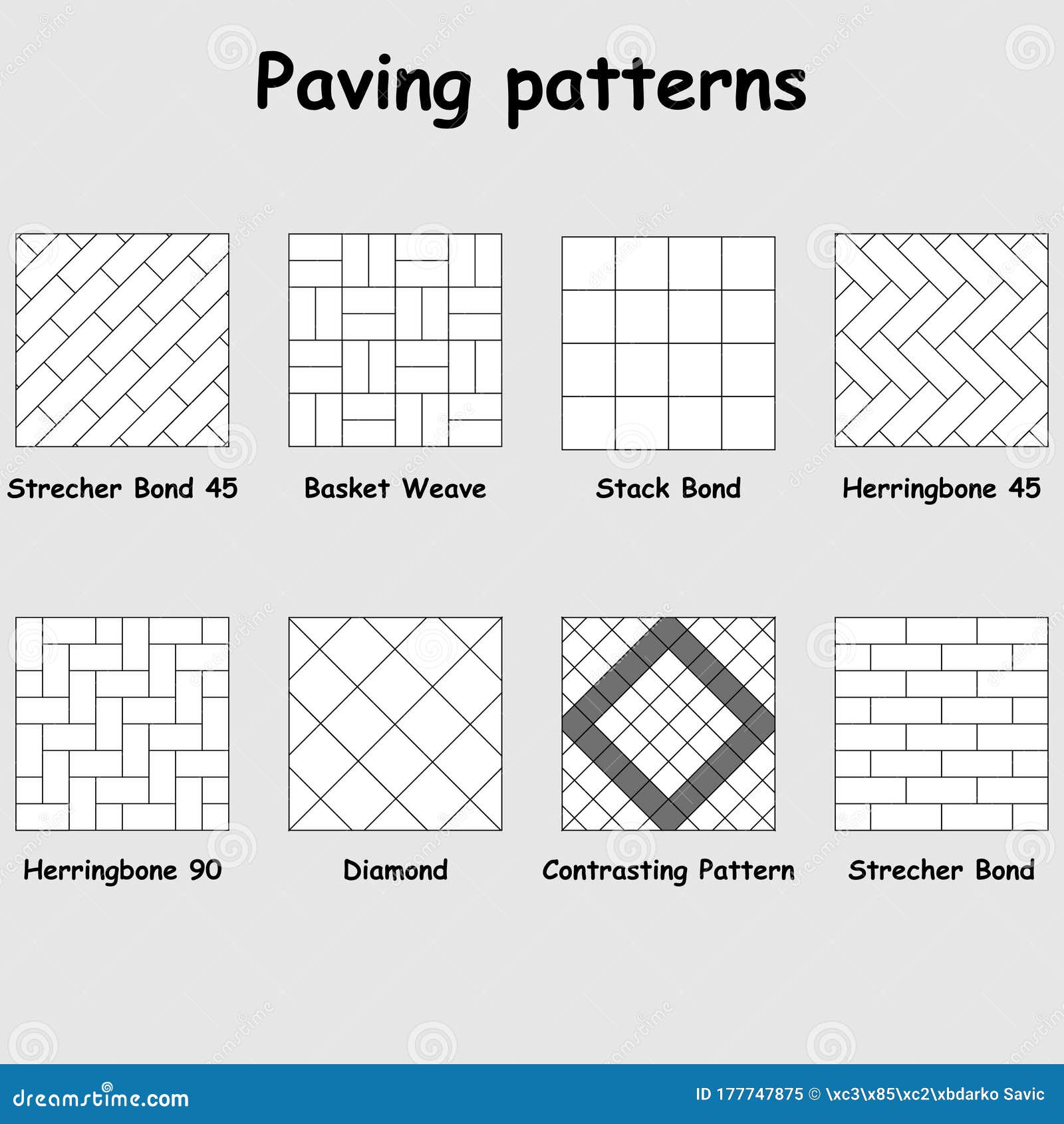 Paving Patterns 8 Different Examples Stock Vector Illustration Of paving-patterns-8-different-examples-stock-vector-illustration-of