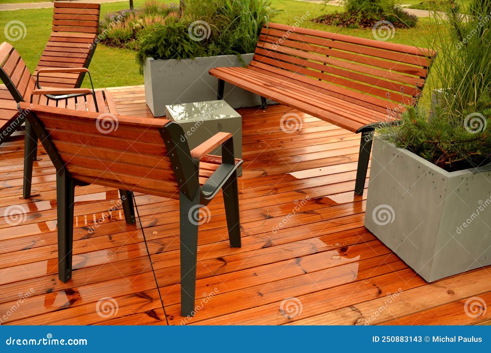 Paving of Rectangular Tiles is Divided by a Different Texture of ...