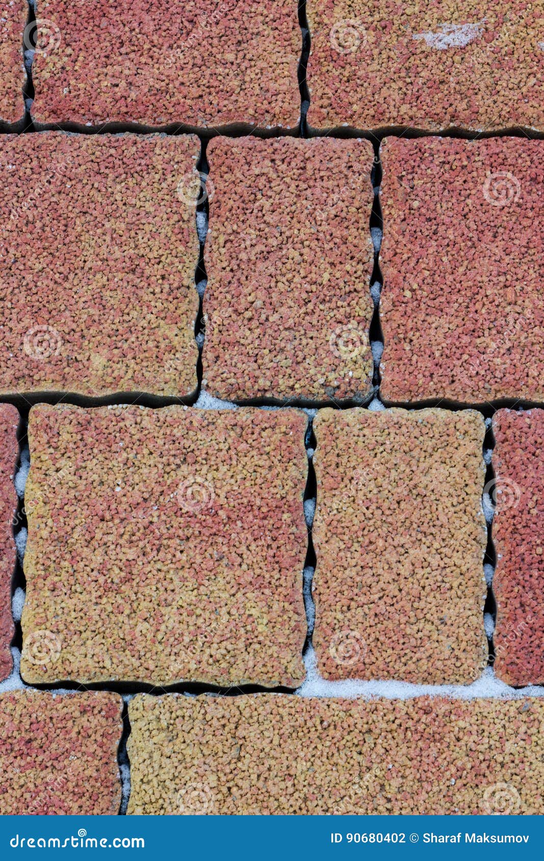 Paving slab red colored. stock photo. Image of building - 90680402
