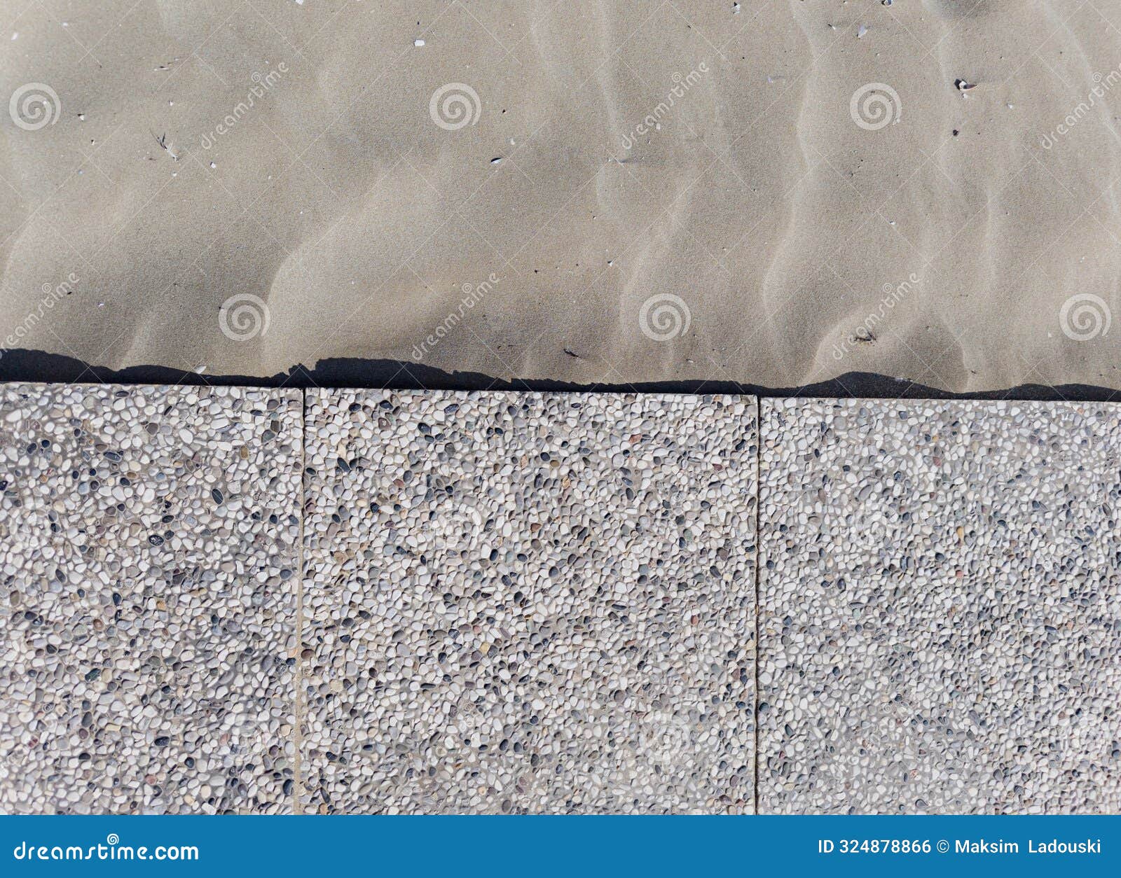 Paving Slabs and Beach Sand Stock Photo - Image of coastline, people ...