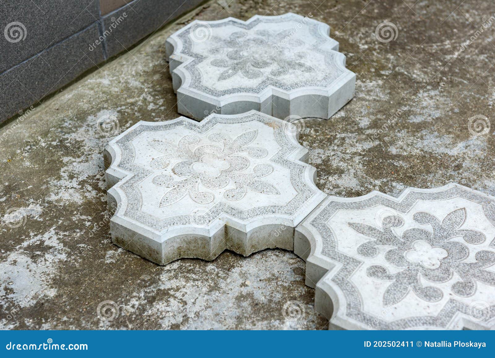 Paving Slabs on Concrete Track Stock Image - Image of stone, builder ...