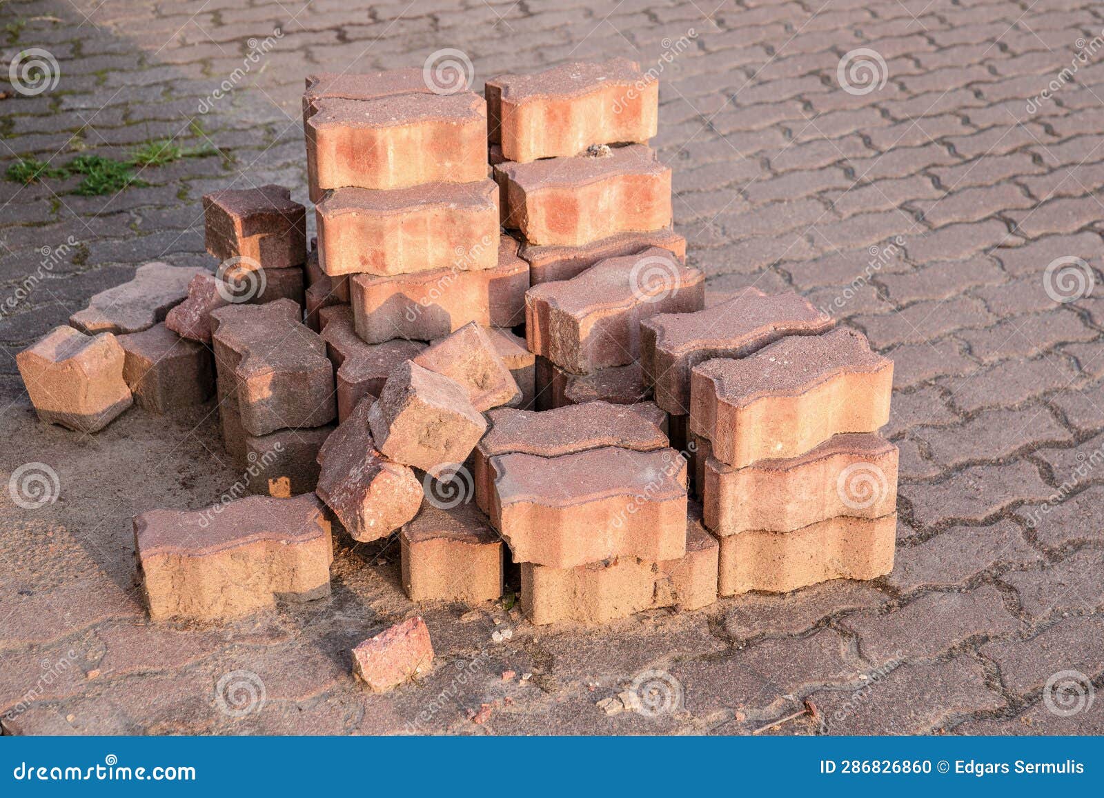 Paving Slabs at Construction Site, Material for Restoration of Road ...