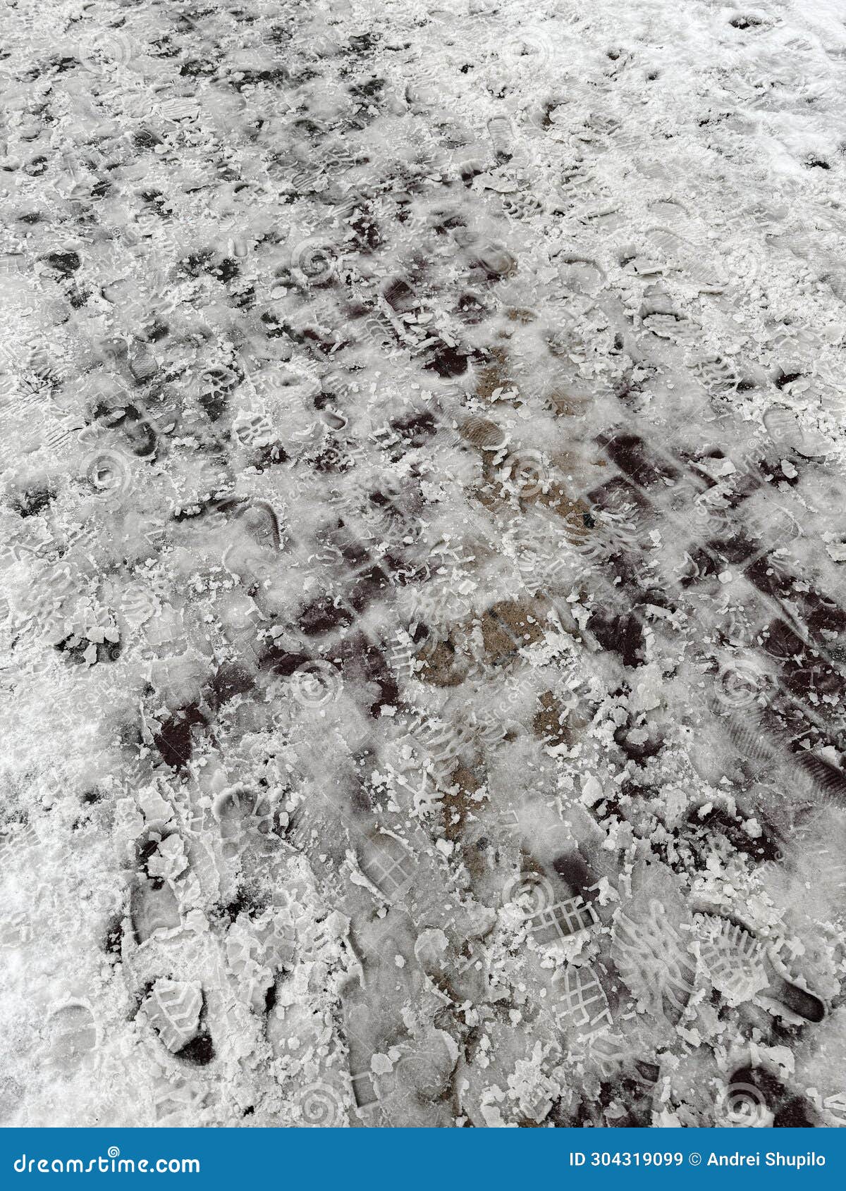 Paving Slabs Covered with Snow. Background Stock Image - Image of ...