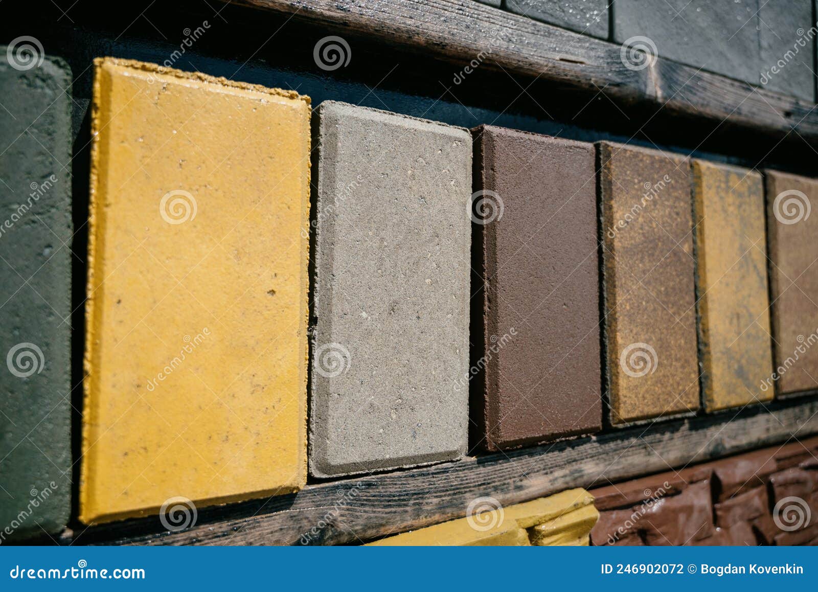 Paving Slabs of Different Colors and Shapes.Decorative Cobblestones are ...