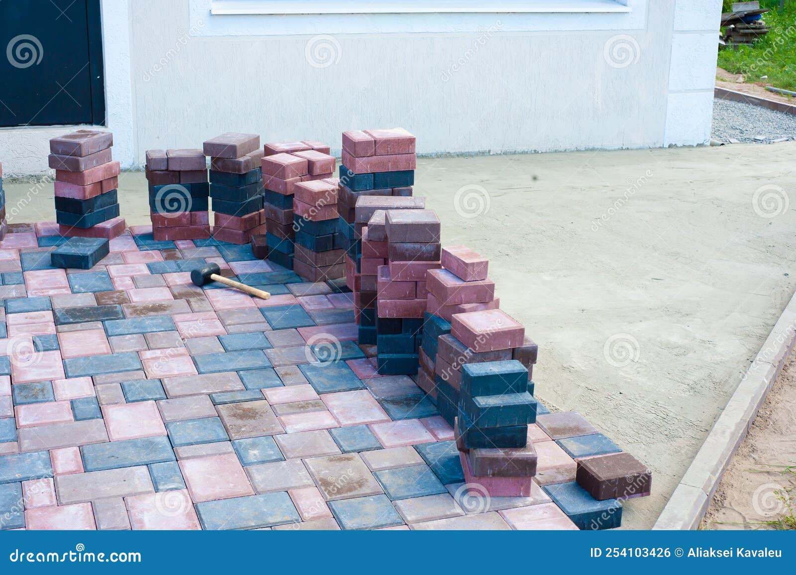 Paving Slabs of Different Colors and Shapes.Texture of Different ...