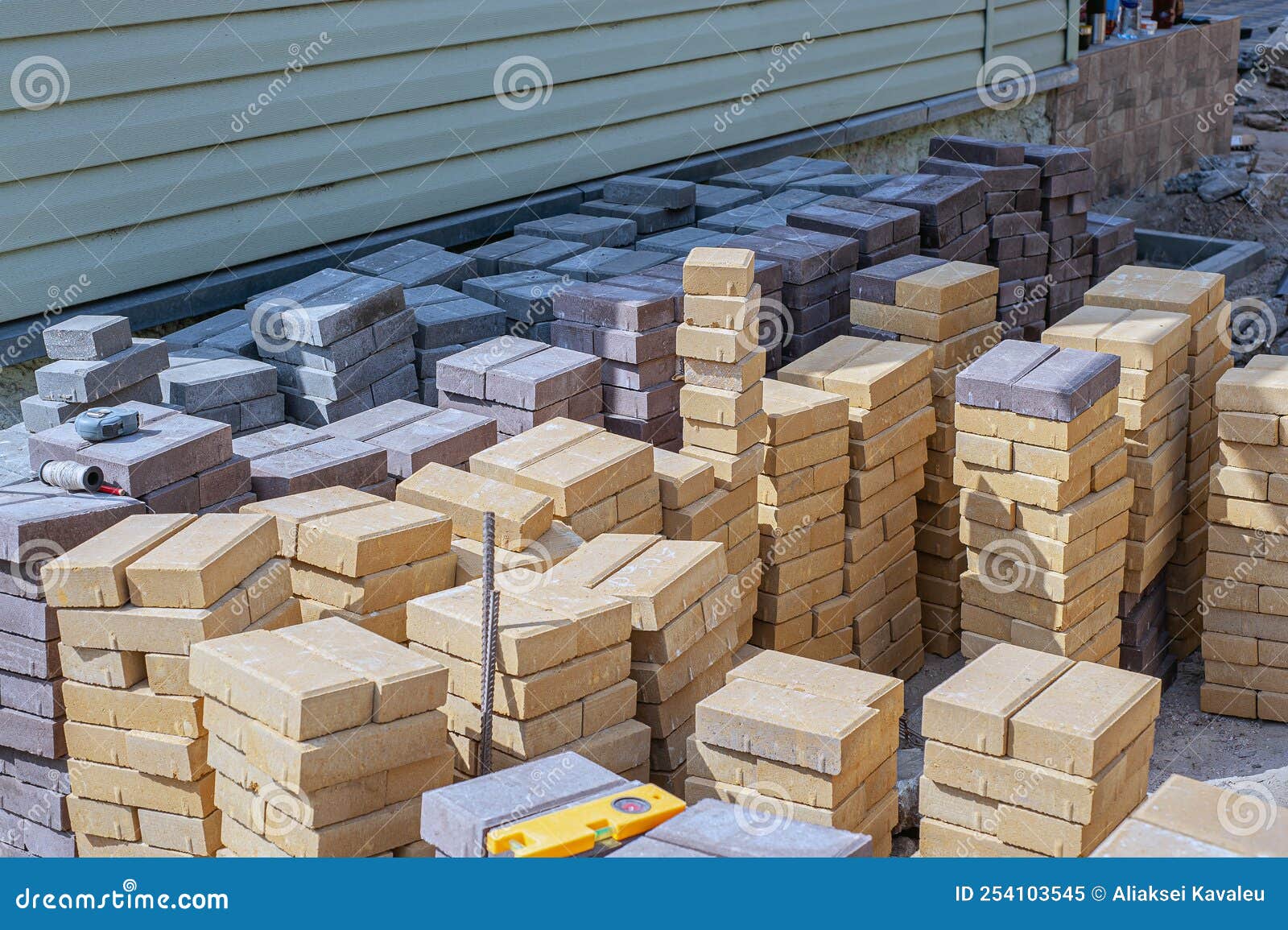 Paving Slabs of Different Colors and Shapes.Texture of Different ...