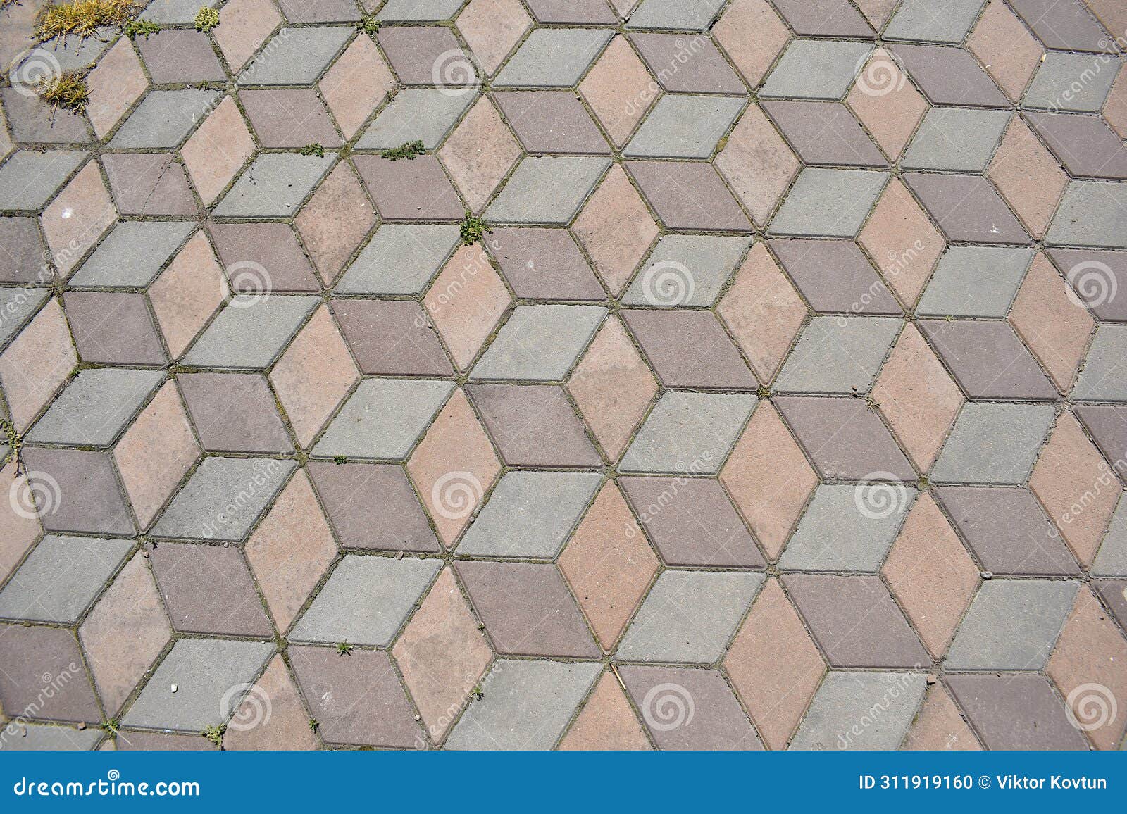 Paving Slabs with the Illusion of Three-dimensional Cubes Stock Photo ...
