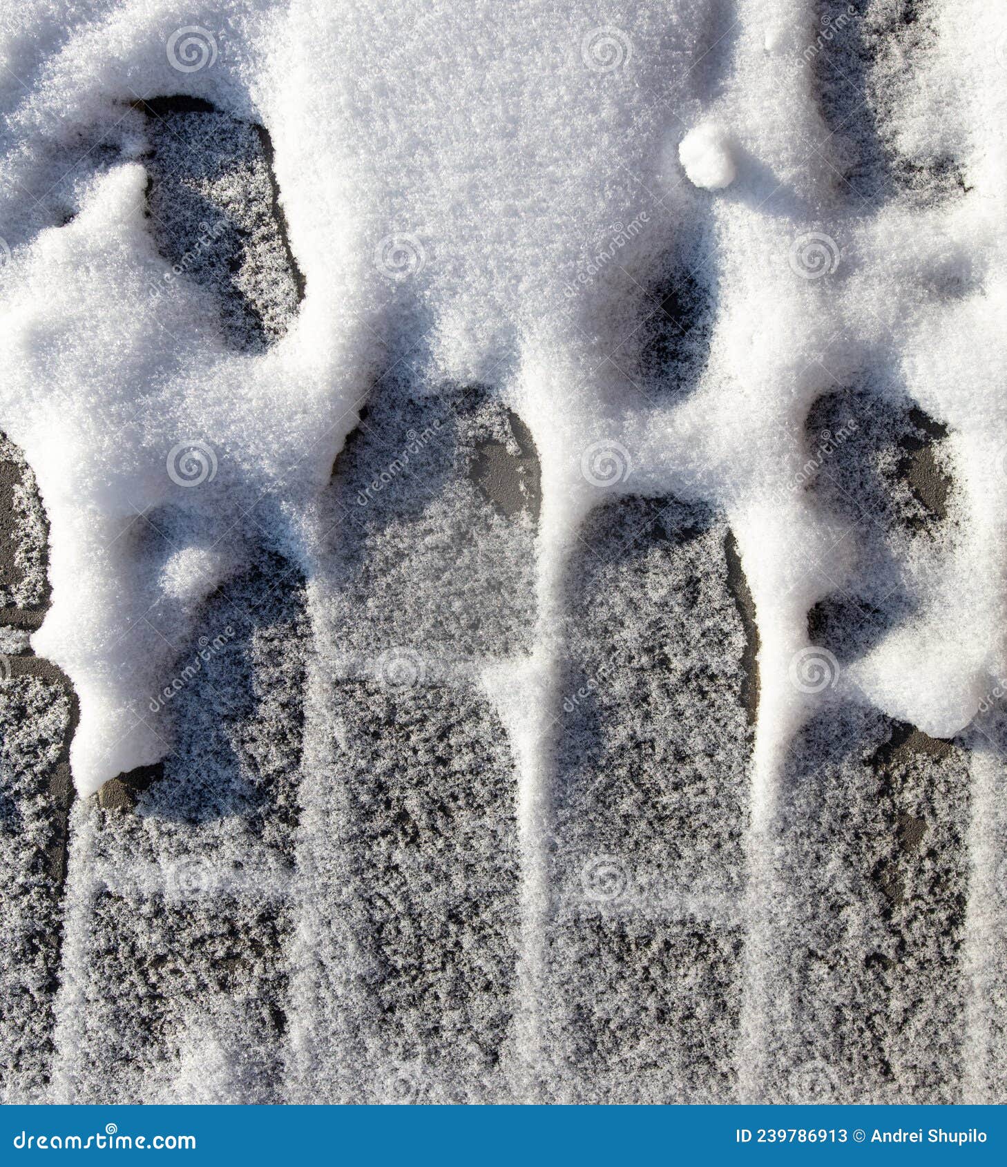 Paving Slabs in the Snow in Winter. Stock Image - Image of nature, tile ...