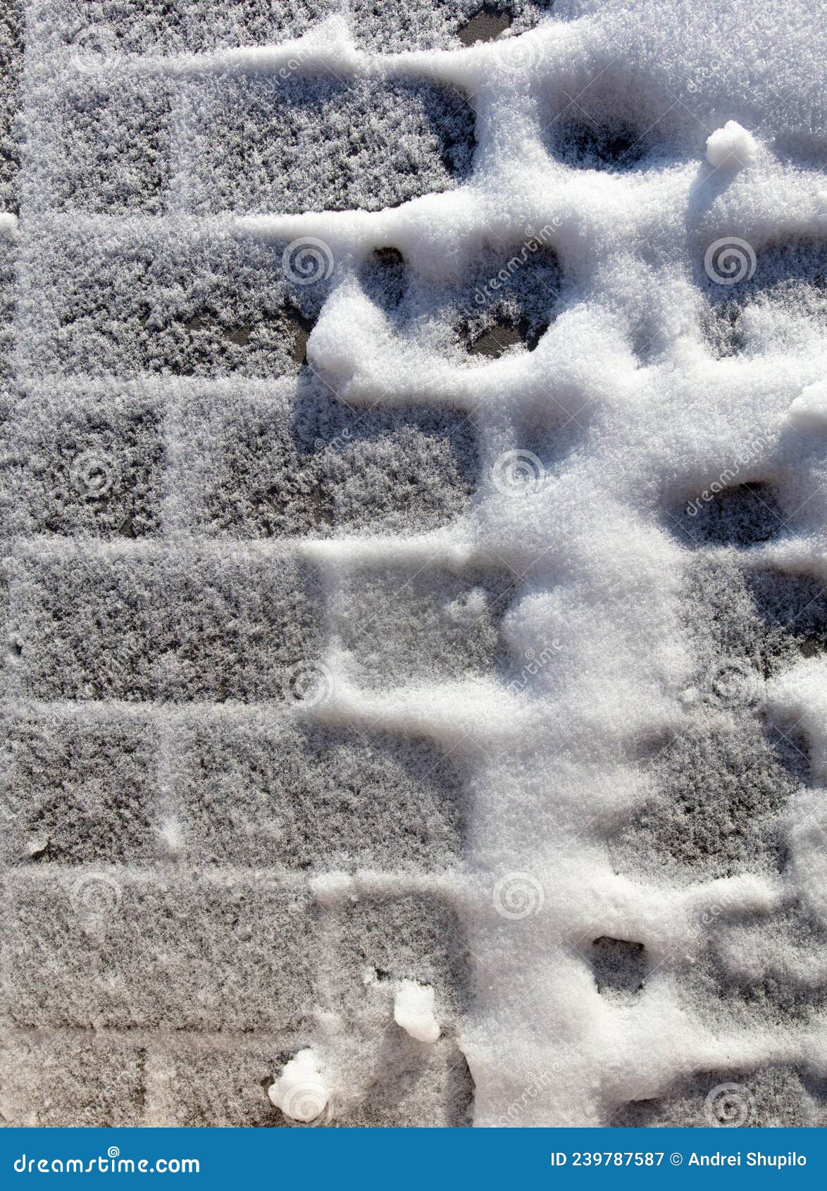 Paving Slabs in the Snow in Winter. Stock Image - Image of tile, cold ...