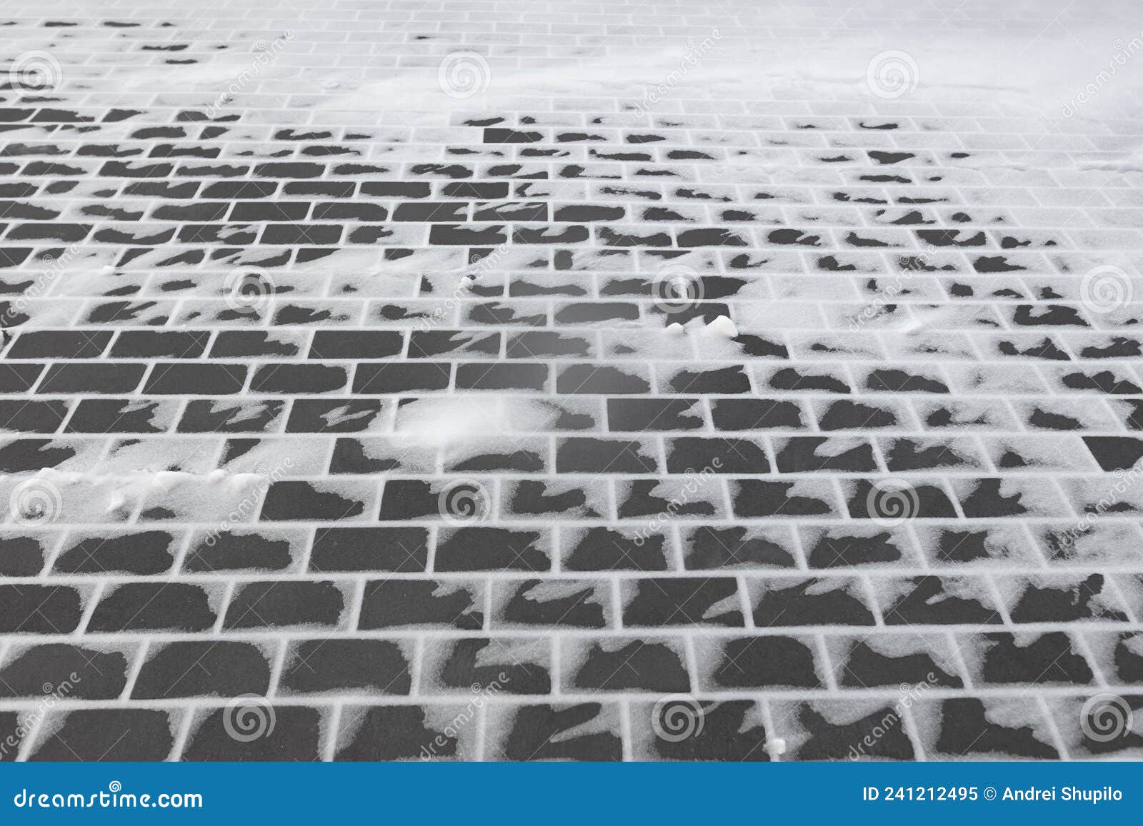 Paving Slabs in the Snow in Winter. Stock Image - Image of winter ...