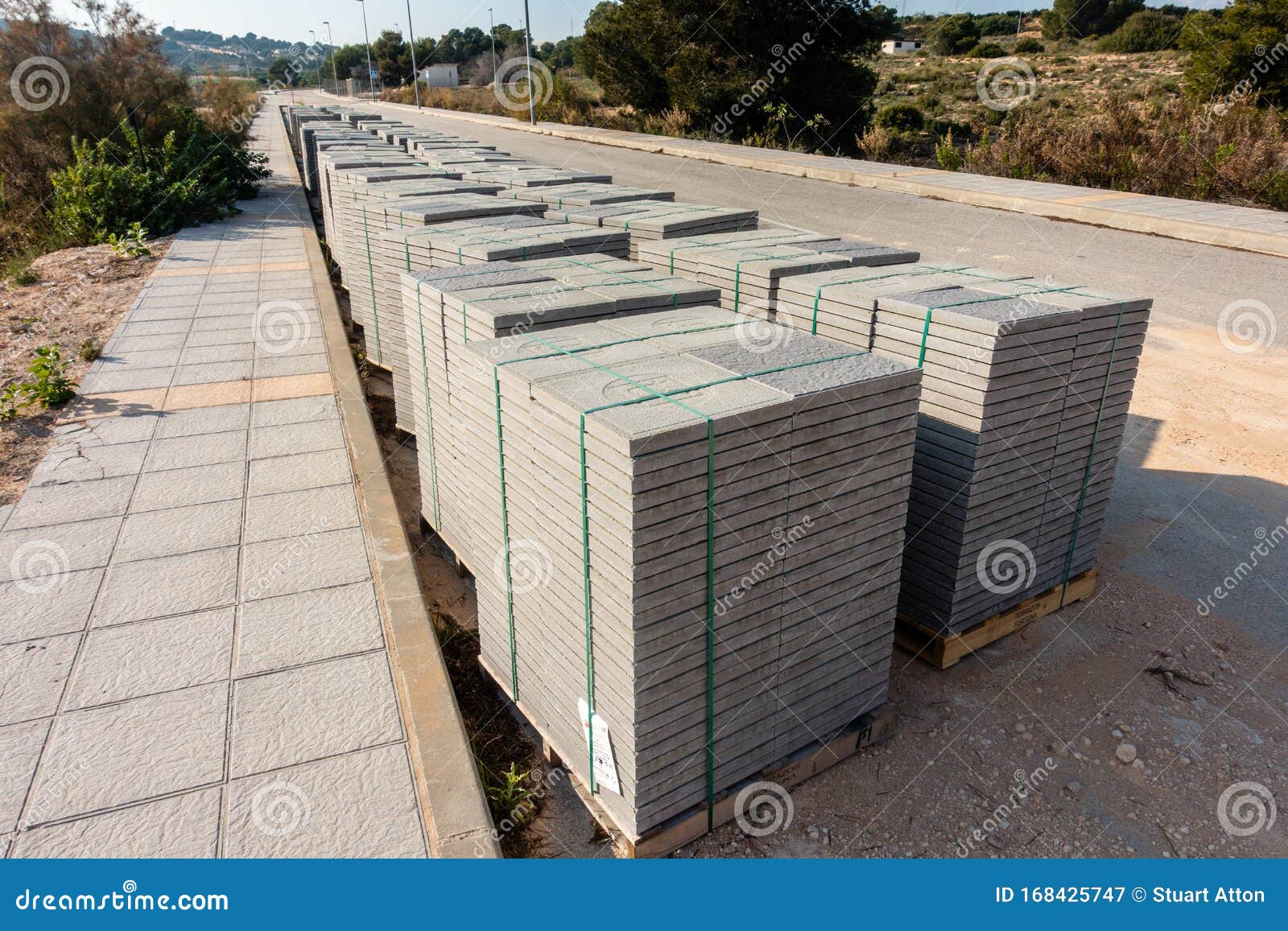 Paving slabs stacked stock image. Image of path, strap - 168425747