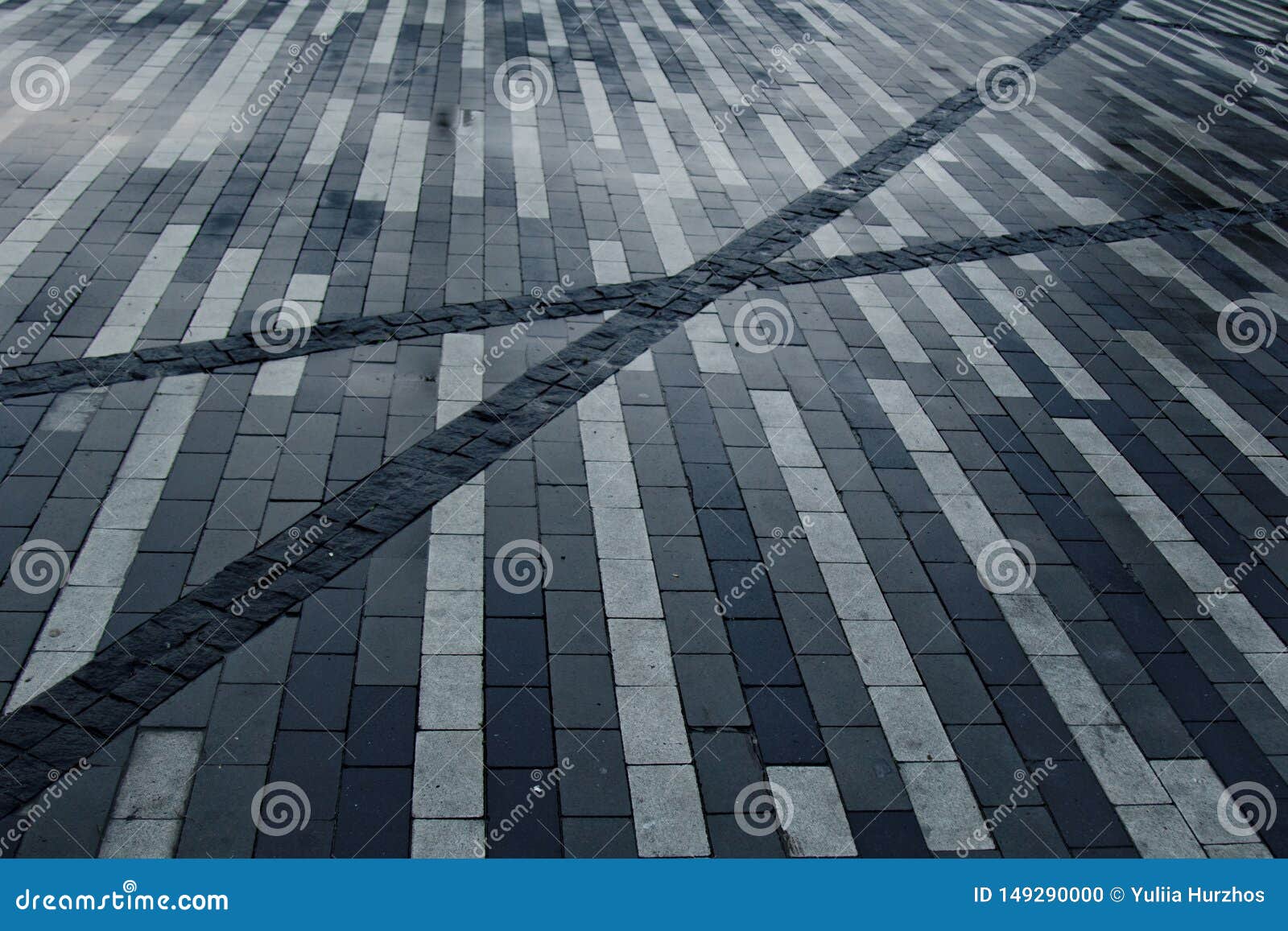 Paving Slabs with a Striped Pattern. Black White Gray Rectangle Texture ...