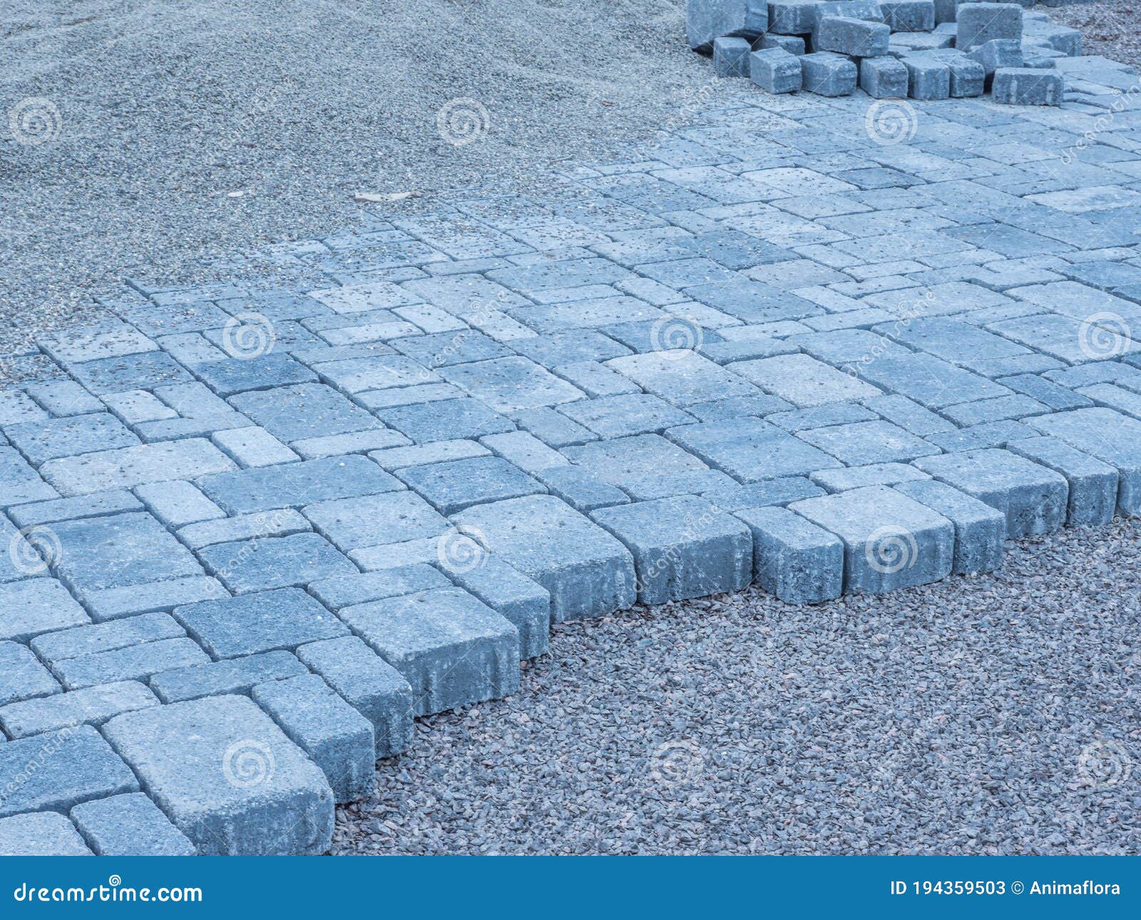 Paving Stone Laying of a Path Stock Image - Image of rock, gray: 194359503