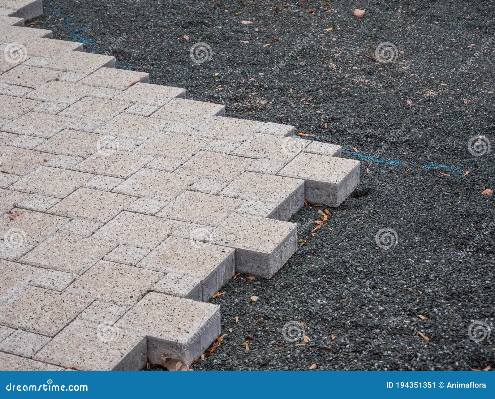 Paving Stone Road Construction Site Stock Image - Image of industry ...
