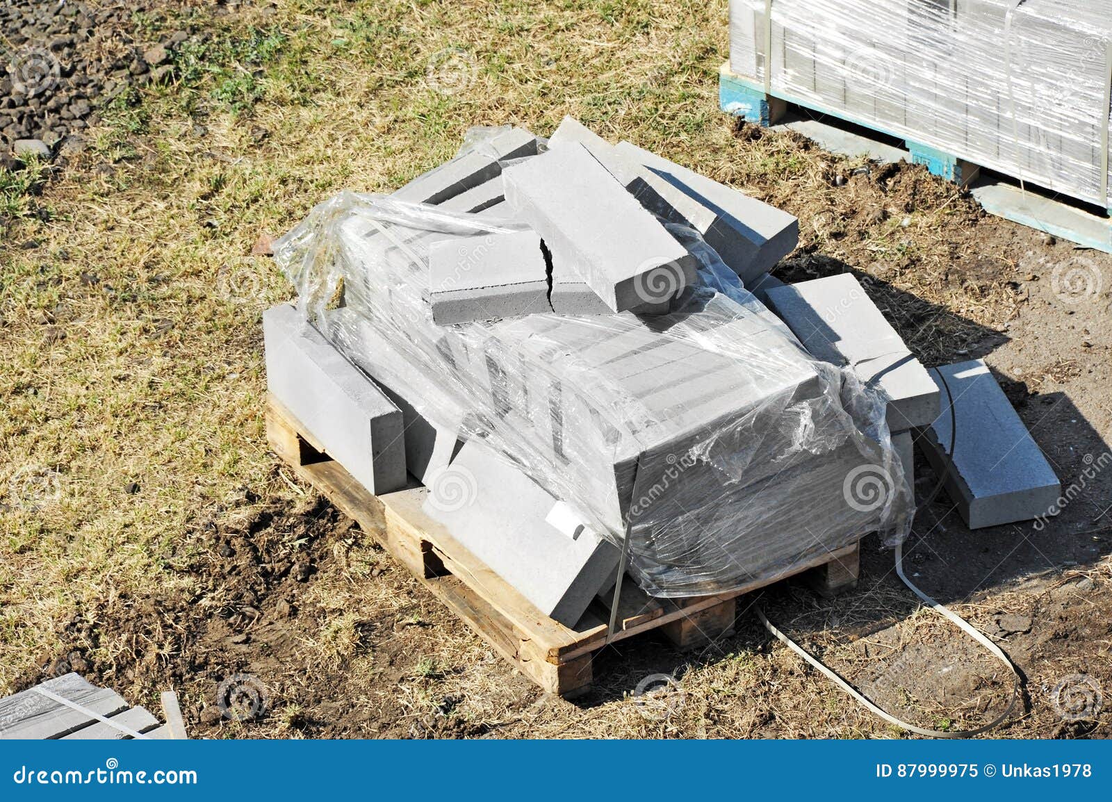 Paving stone stack stock image. Image of gray, material - 87999975