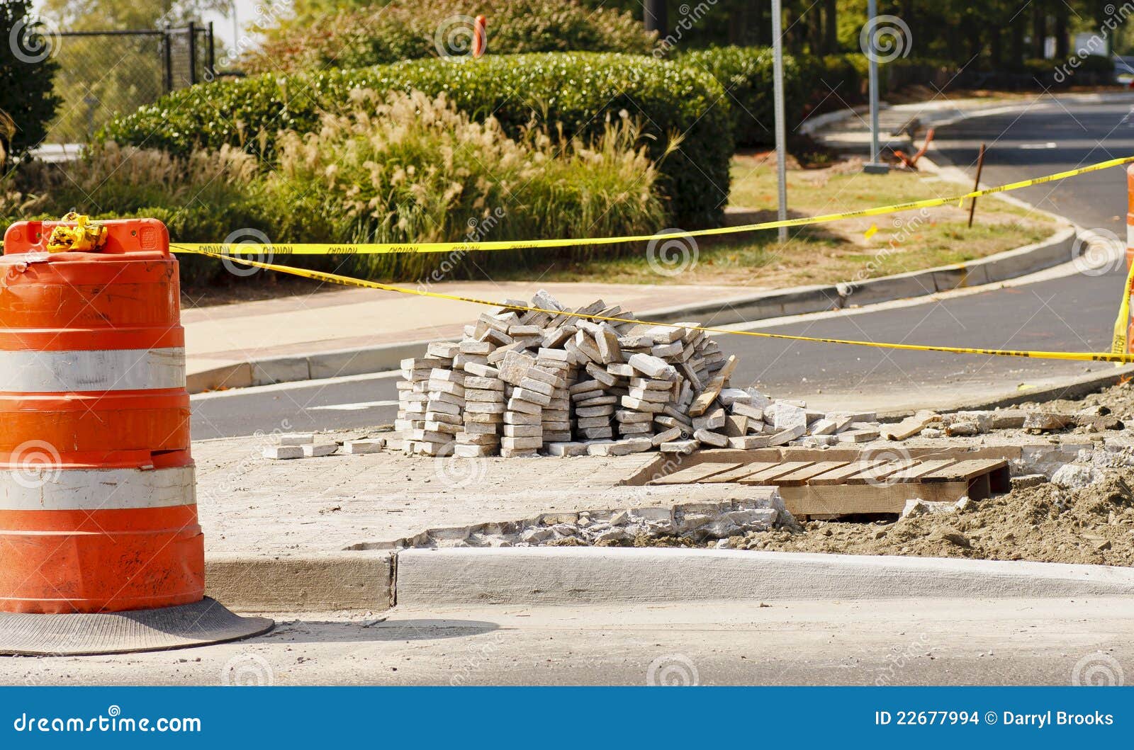 Sidewalk Construction Blockade Stock Photo | CartoonDealer.com #53725548