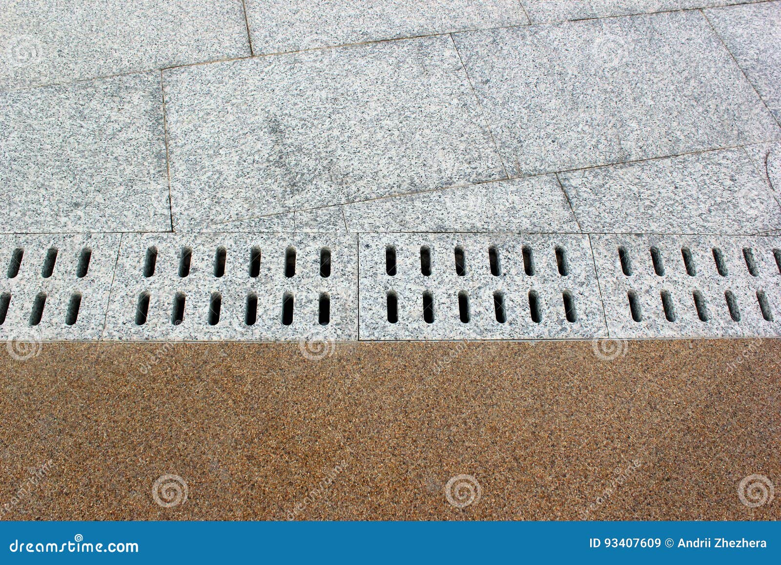 Paving Tiles on a Sidewalk with Underground Water Drainage Culvert ...