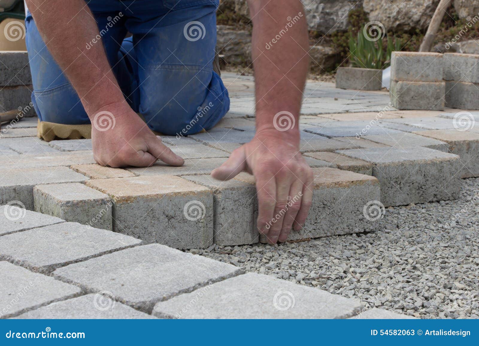 Paving work stock image. Image of tool, outside, crafts - 54582063