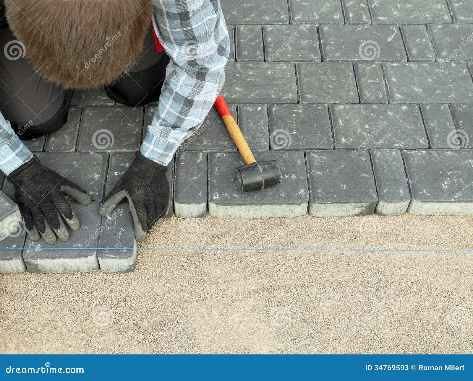 Paving work stock image. Image of arrangement, patio - 34769593