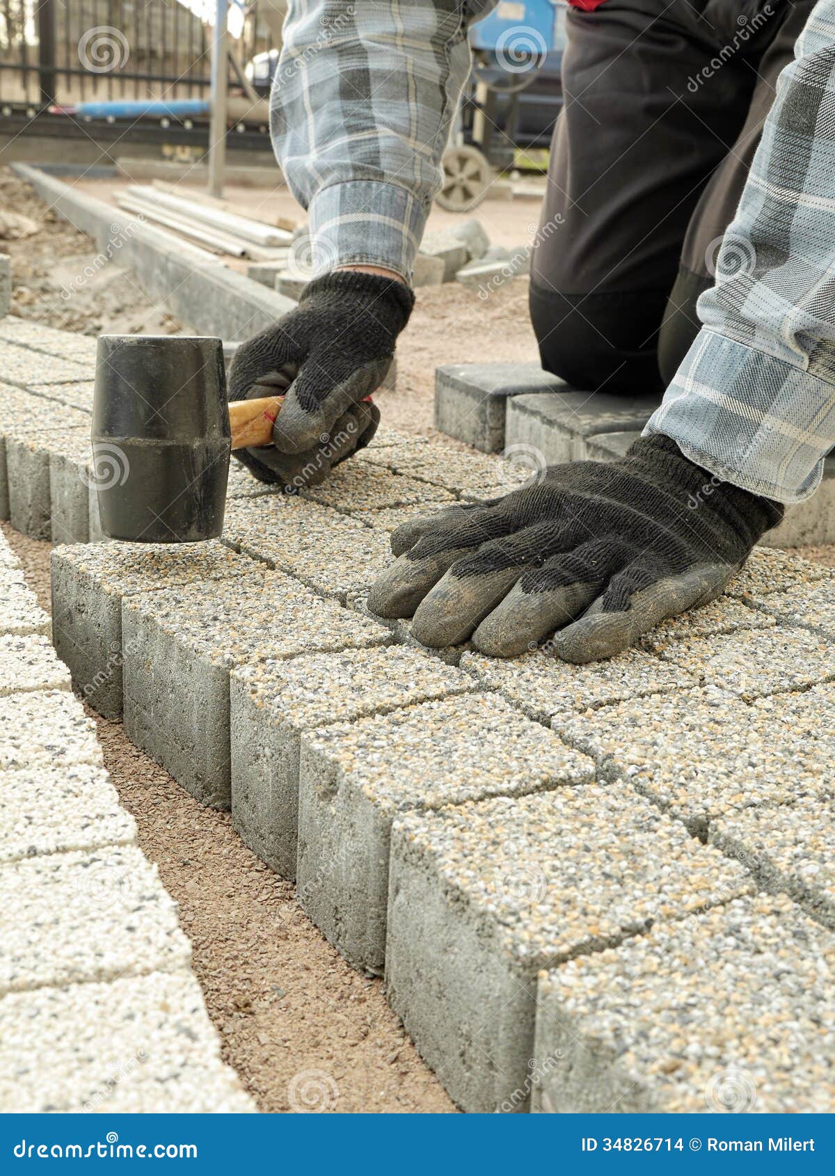 Paving work stock photo. Image of setting, path, arrangement - 34826714