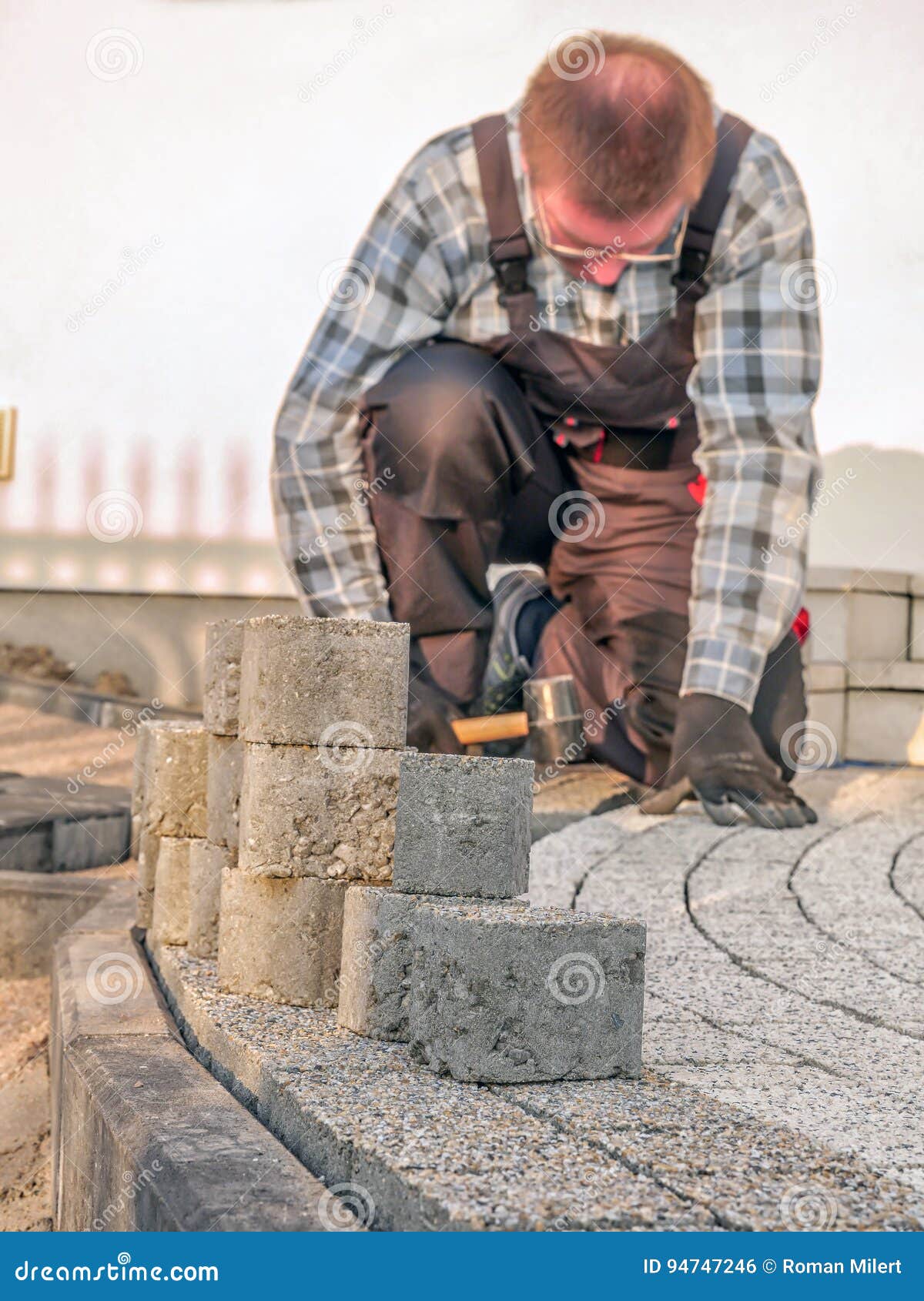 Paving work stock photo. Image of house, landscaping - 94747246