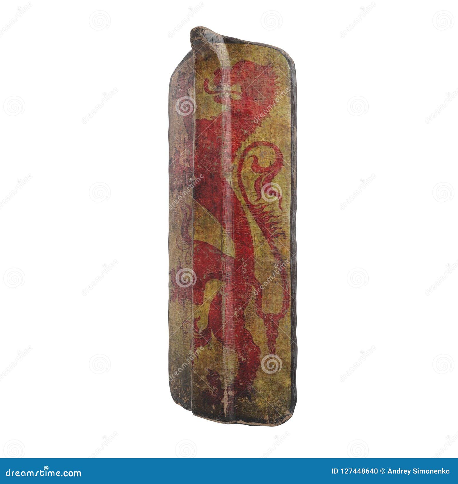 Pavise Shield on White Background Isolated 3D Illustration Stock ...