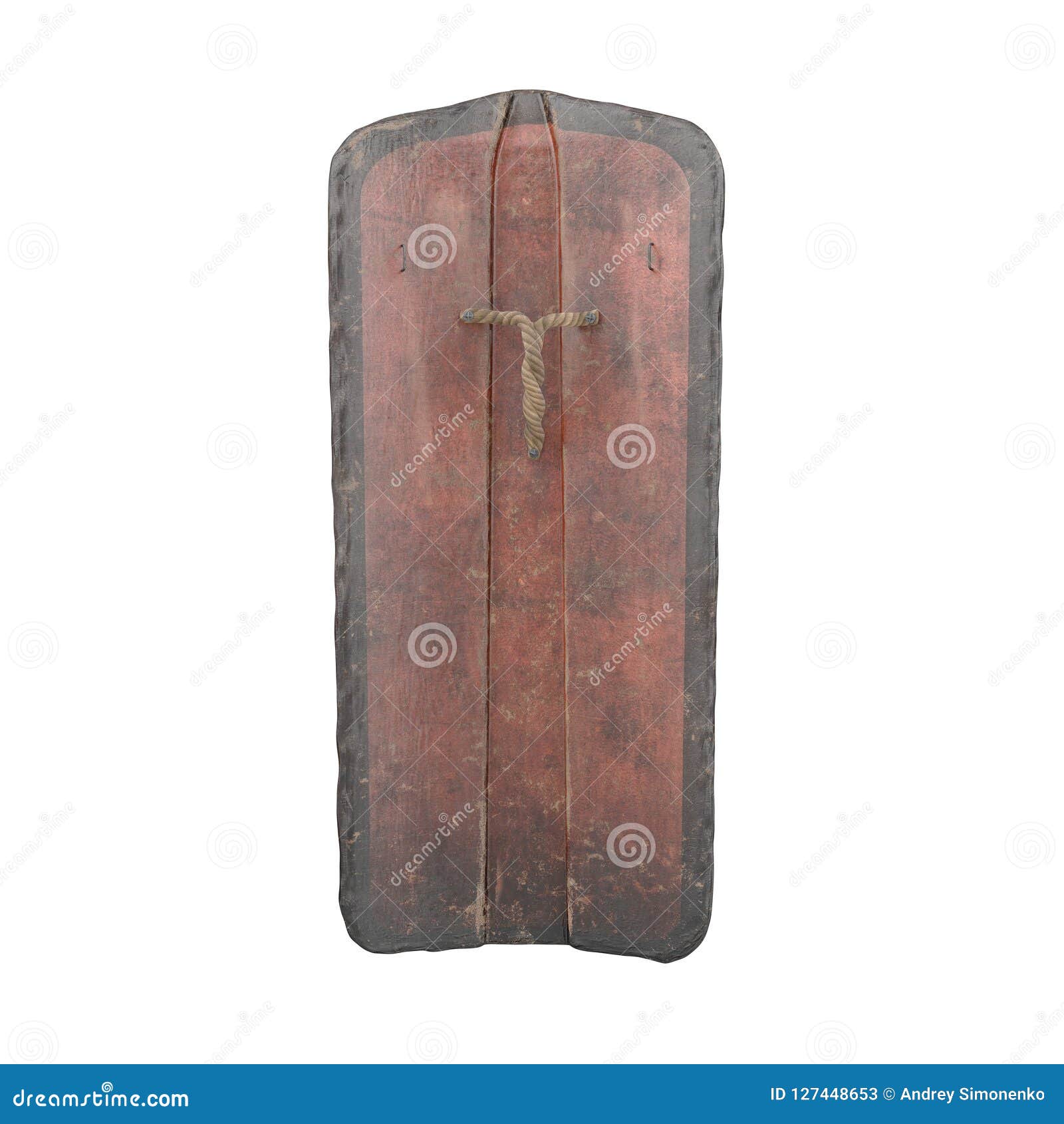 Pavise Shield On White Background Isolated 3D Illustration Stock ...