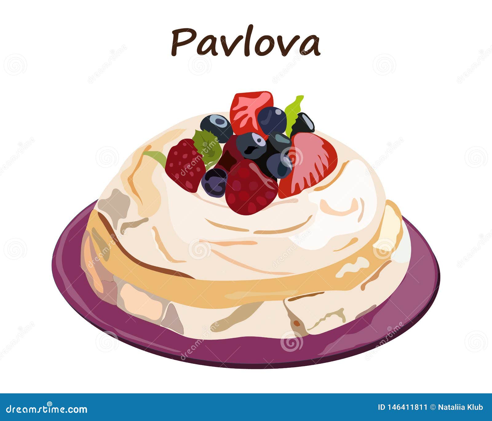 Pavlova Cake Icon. Doodle Hand Drawn Or Outline Icon Style Royalty-Free ...