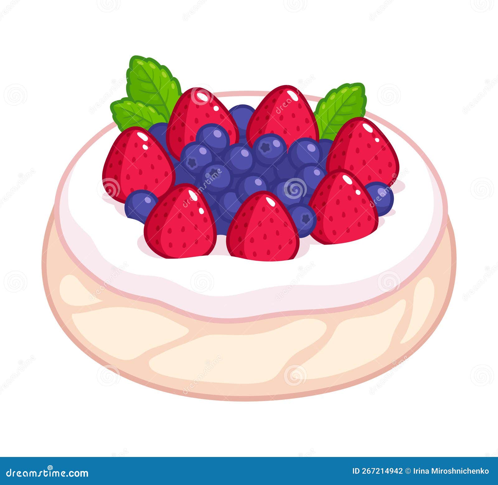Pavlova dessert drawing stock vector. Illustration of pavlova - 267214942