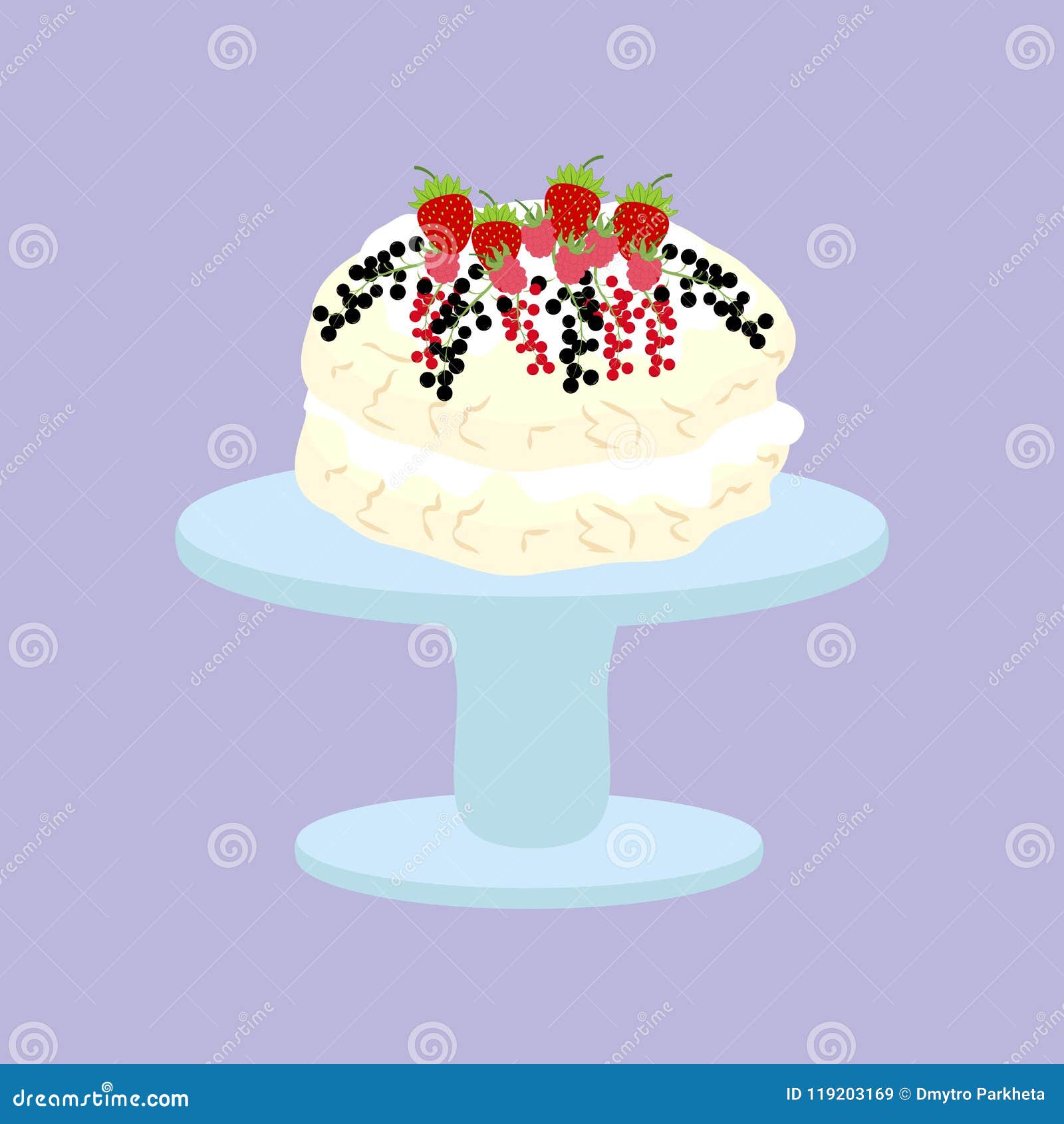 Pavlova Dessert Vector Illustration | CartoonDealer.com #61079818