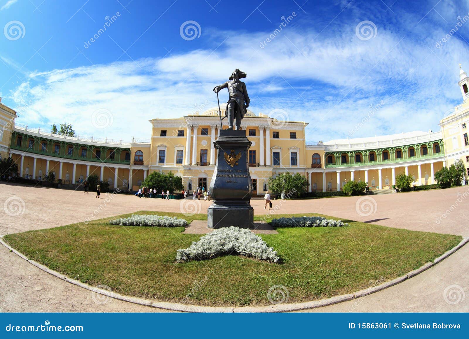 Pavlovsk Palace and Paul`s Monument Stock Image - Image of historic ...