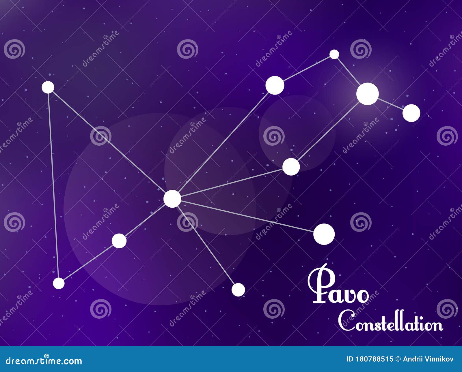 Pavo Constellation Cartoon Vector | CartoonDealer.com #47671183