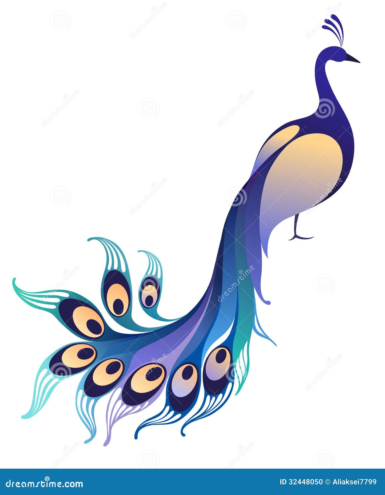 Pavo real ilustración del vector. Ilustración de agraciado - 32448050