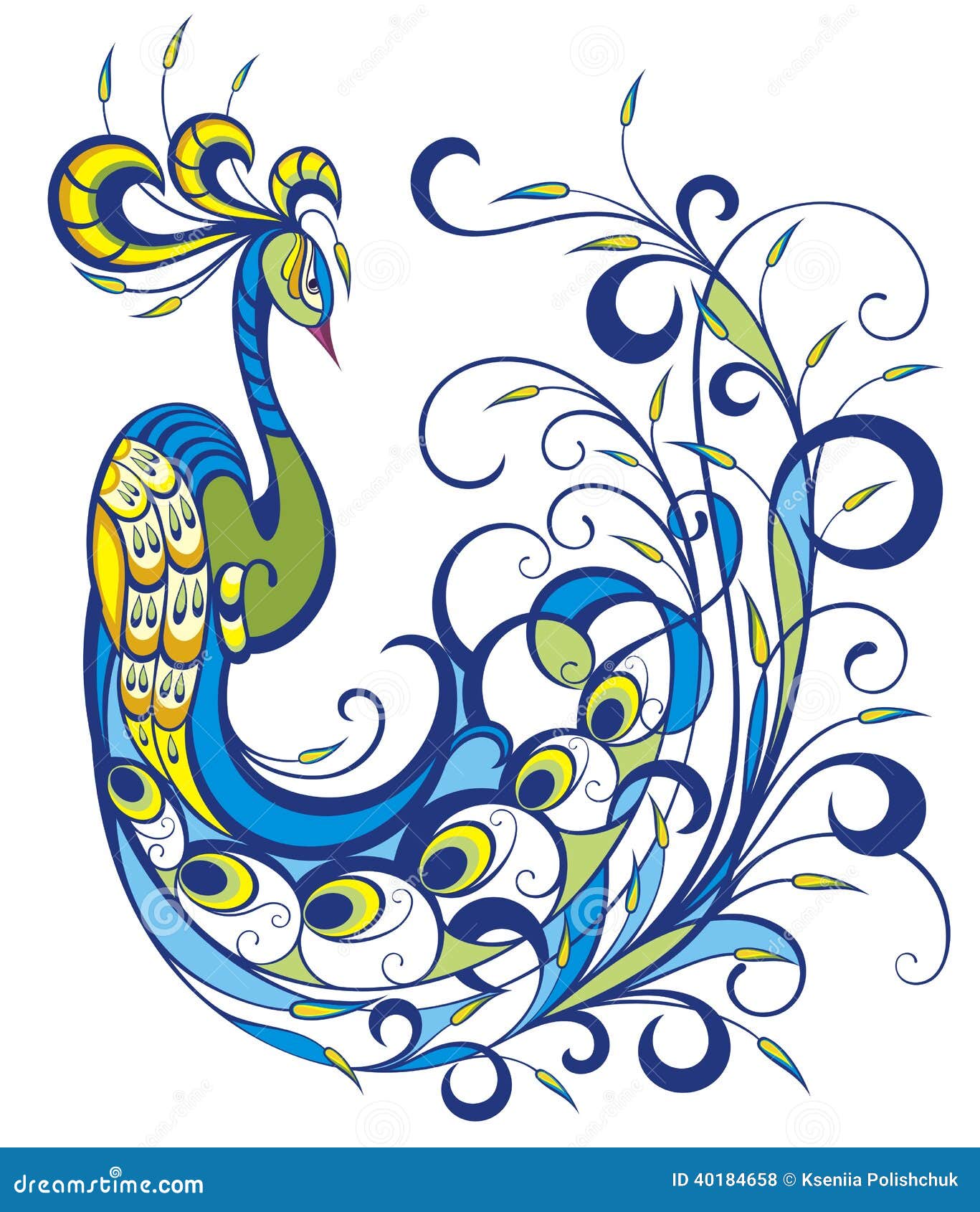 Pavo real ilustración del vector. Ilustración de peacock - 40184658