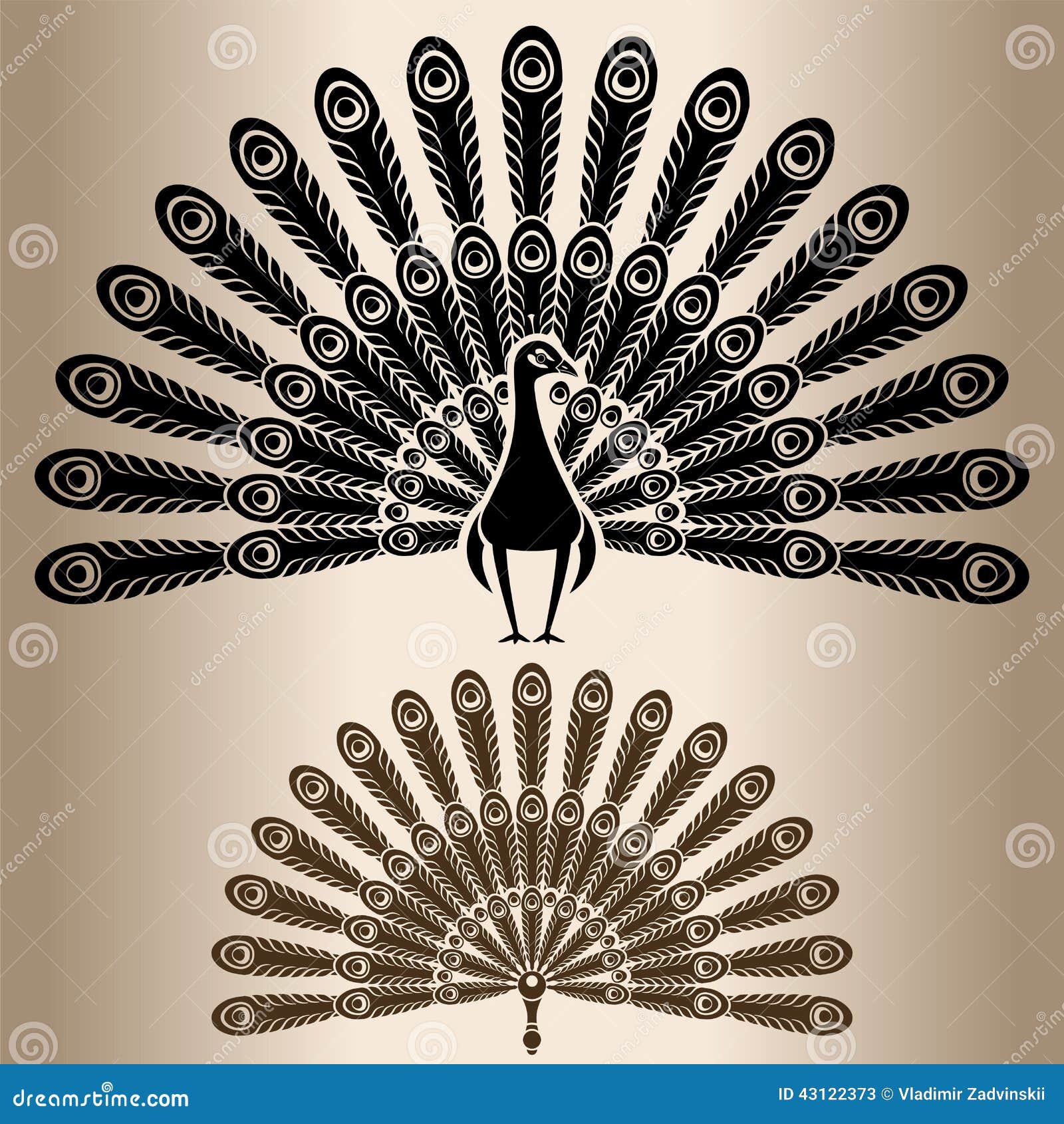 Pavo real ilustración del vector. Ilustración de cola - 43122373