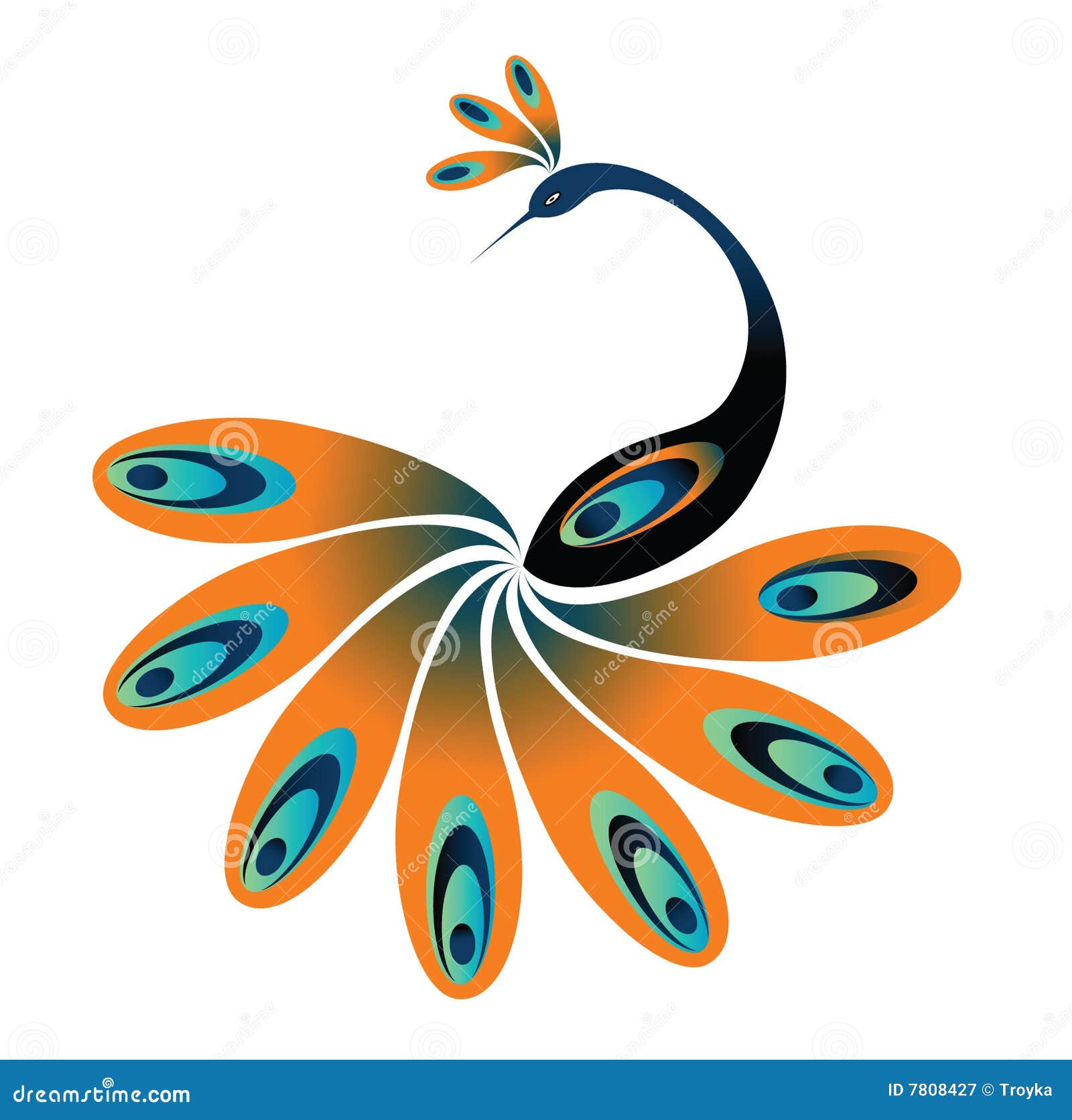 Pavo real. ilustración del vector. Ilustración de magia - 7808427