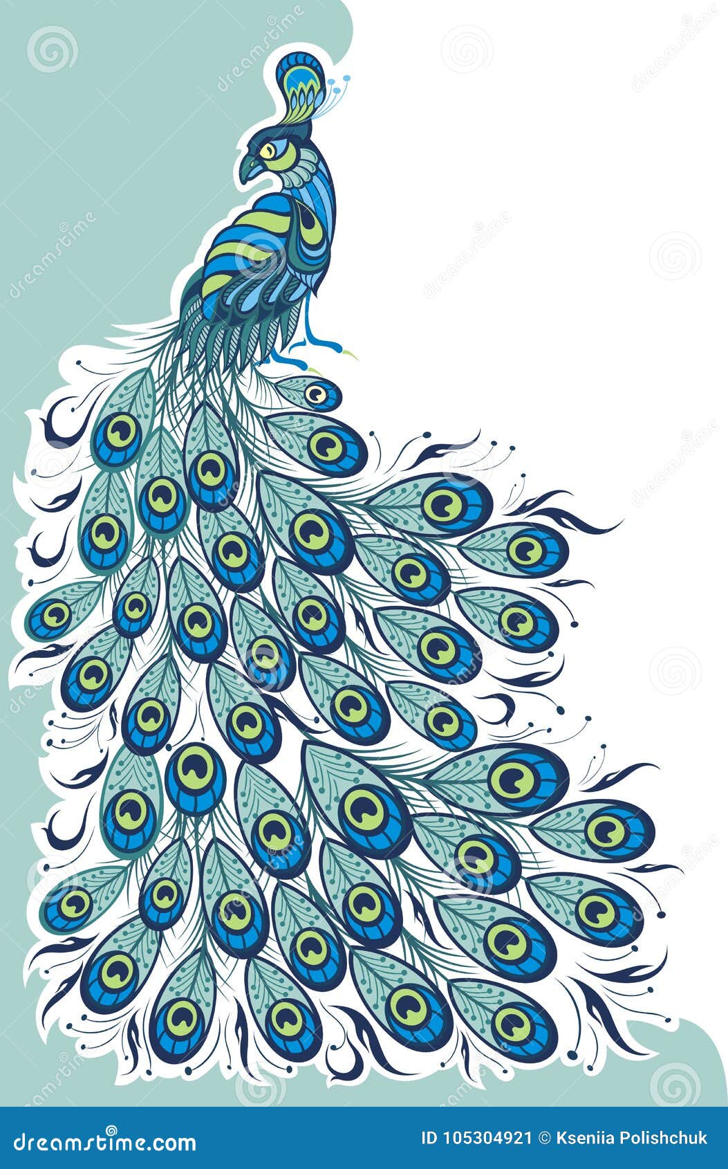 Pavo Real Azul Fondo Del Vector Ilustración del Vector - Ilustración de ...