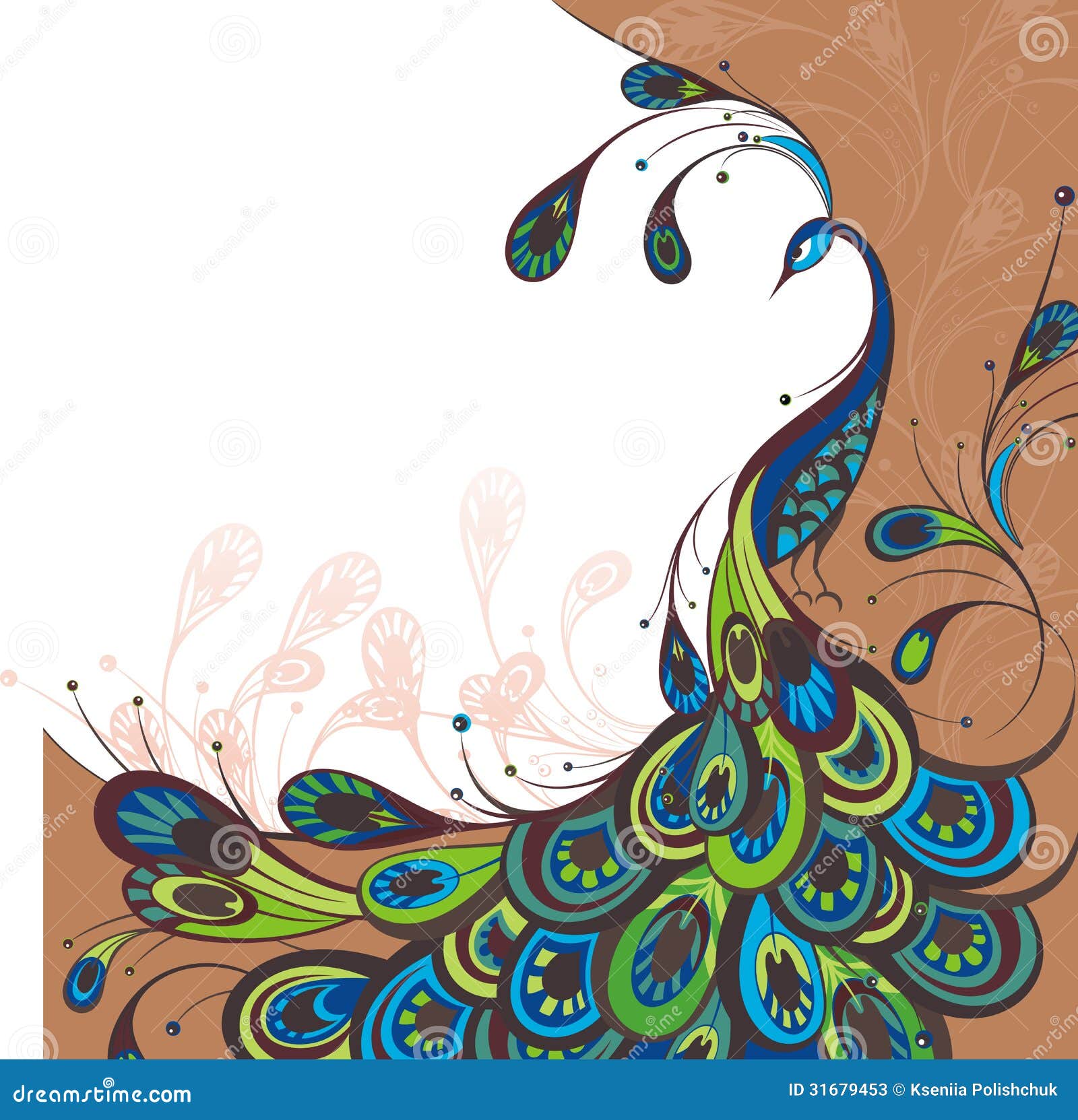 Pavo Real. Fondo Del Vector Ilustración del Vector - Ilustración de ...