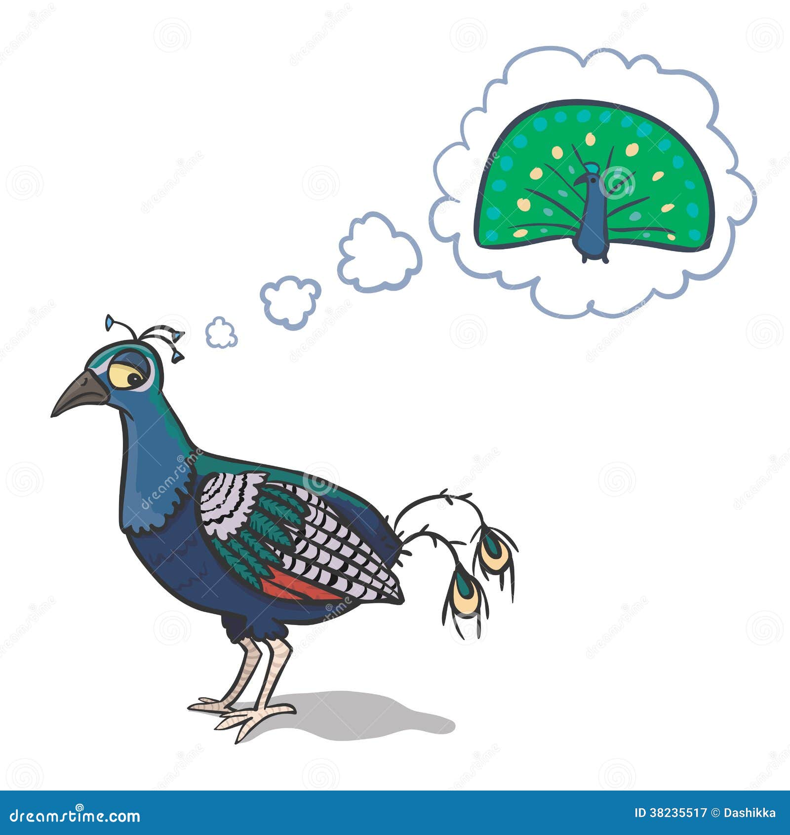 Pavo real triste stock de ilustración. Ilustración de elegancia - 38235517