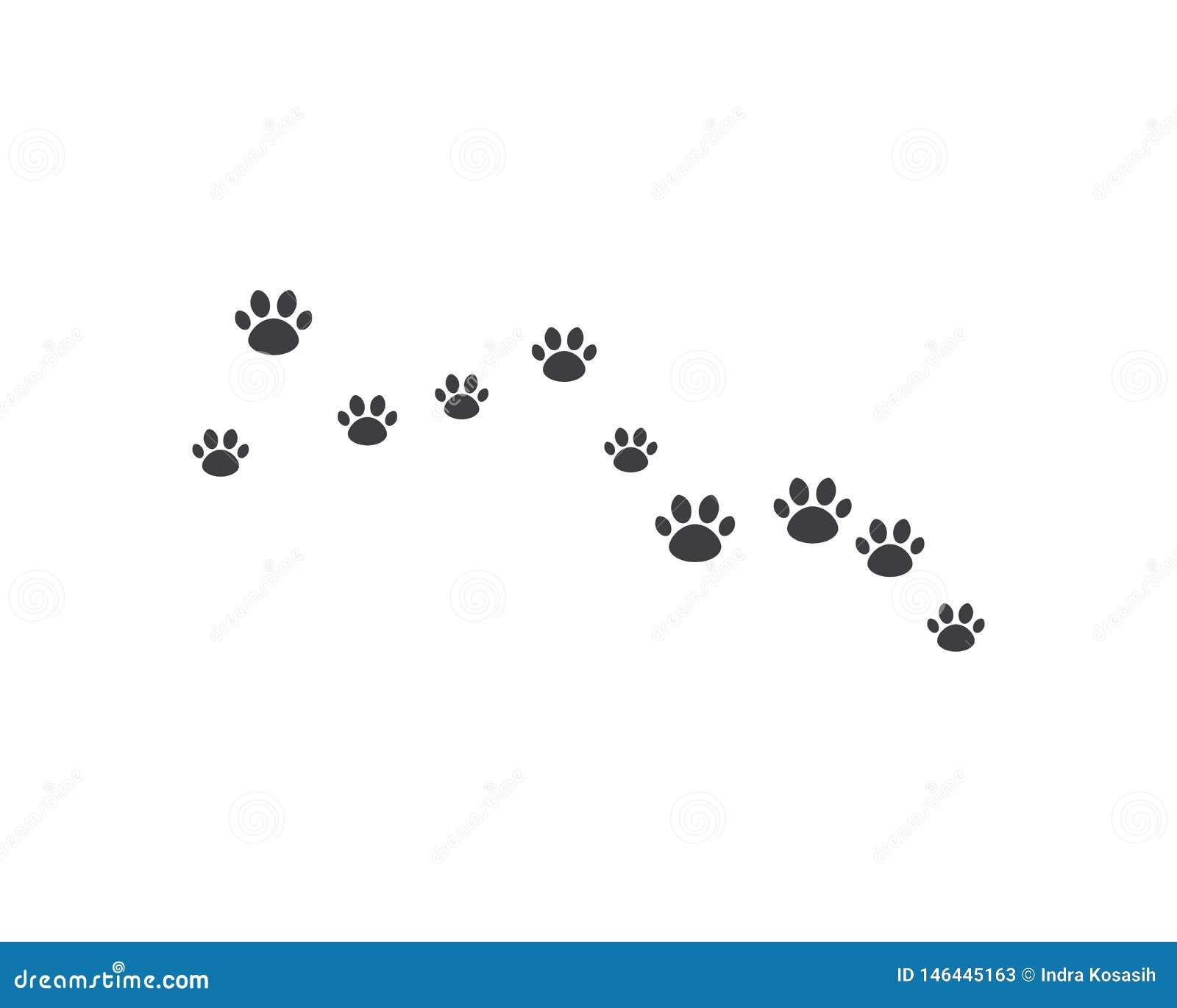 Paw background template stock vector. Illustration of print - 146445163