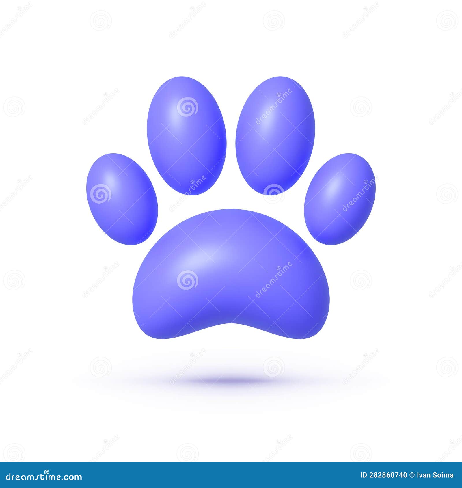 Paw 3d for Print Design. Vector 3d Banner Stock Vector - Illustration ...