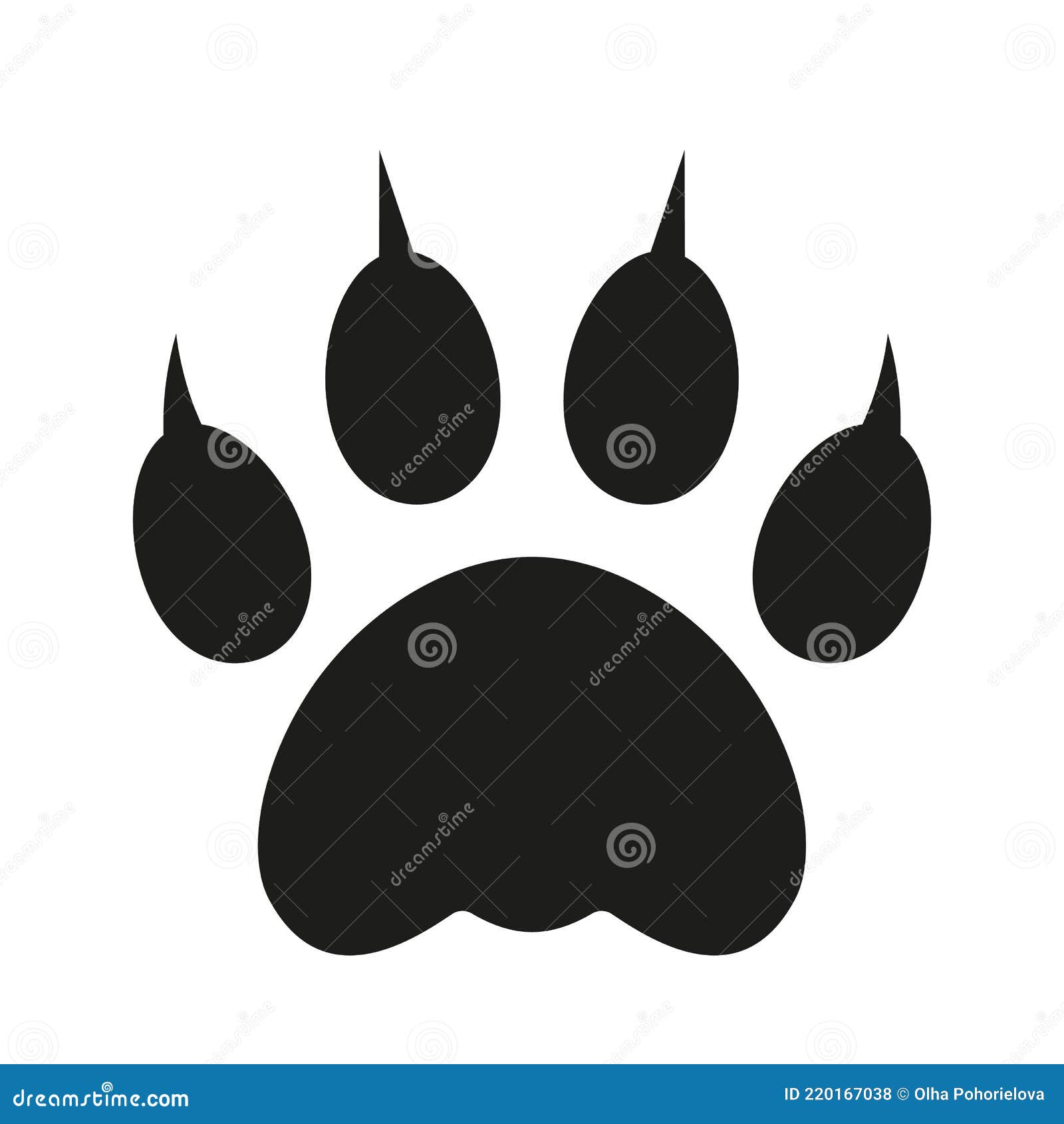 Paw Footprint of a Tiger Wild Beast. Flat Vector Illustration Stock ...
