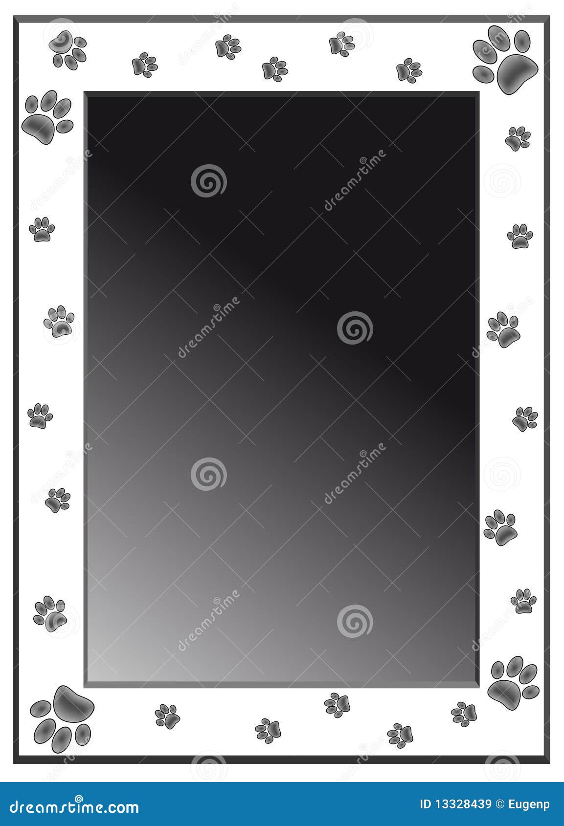 Paw frame stock vector. Illustration of paint, pawprint - 13328439