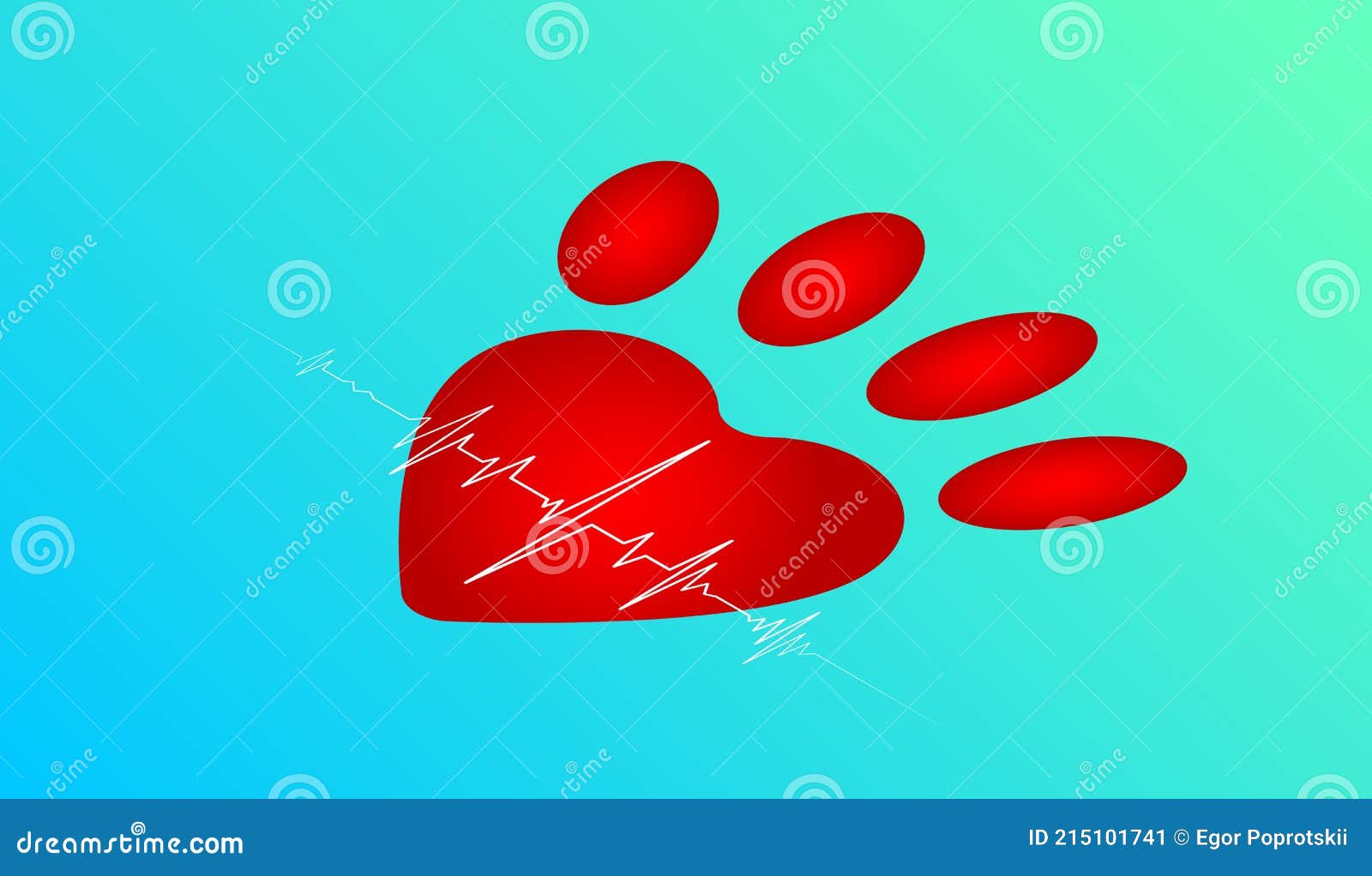 Paw_2 stock vector. Illustration of analysis, pulse - 215101741