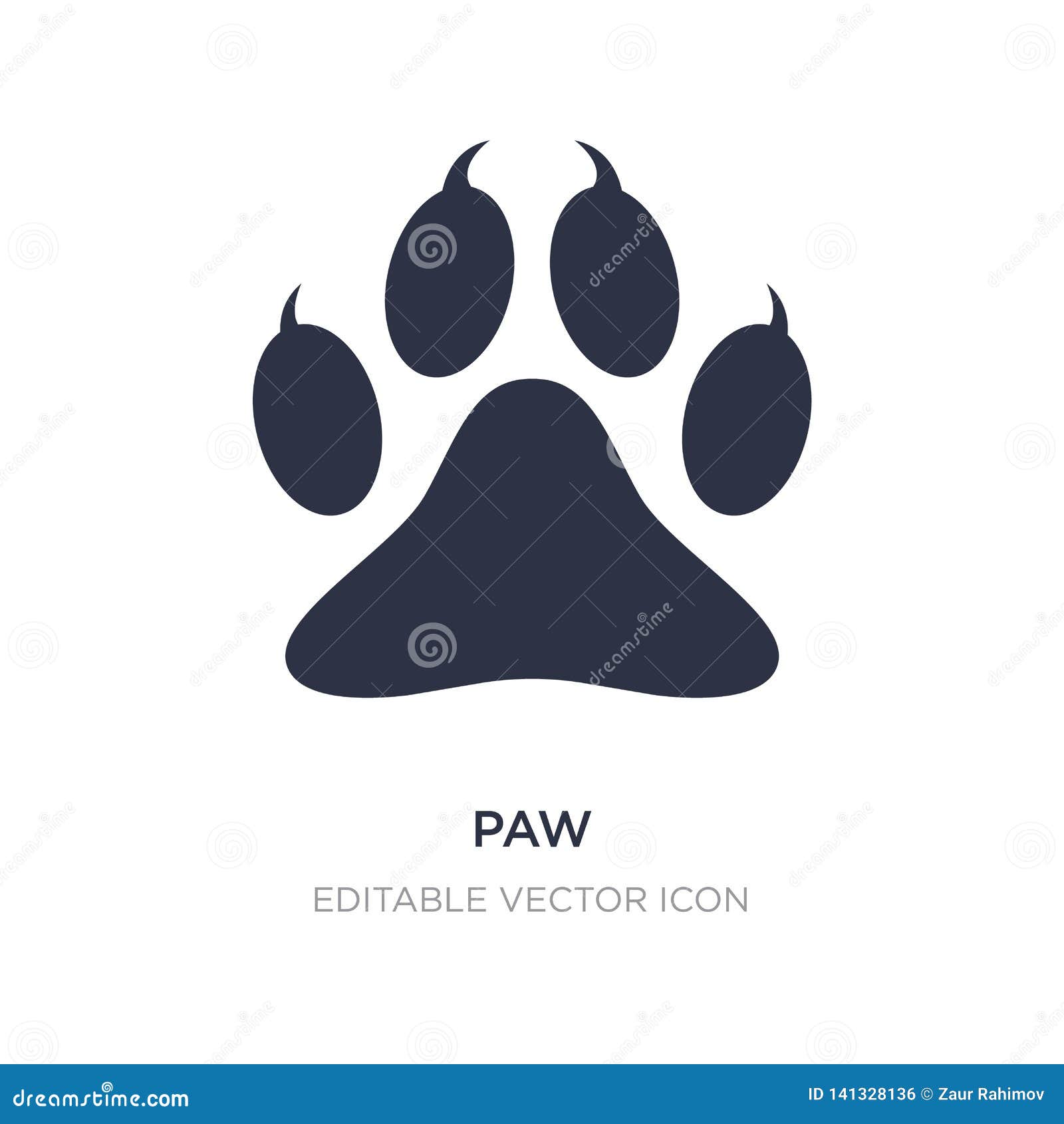 Paw Icon on White Background. Simple Element Illustration from Animals ...