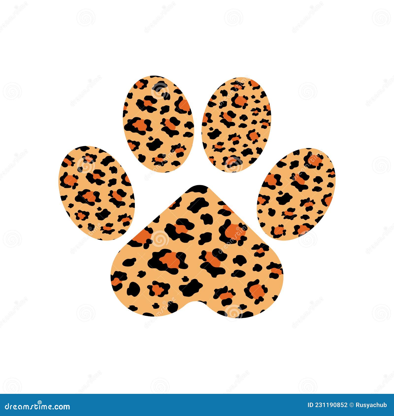 Real Leopard Paw Print
