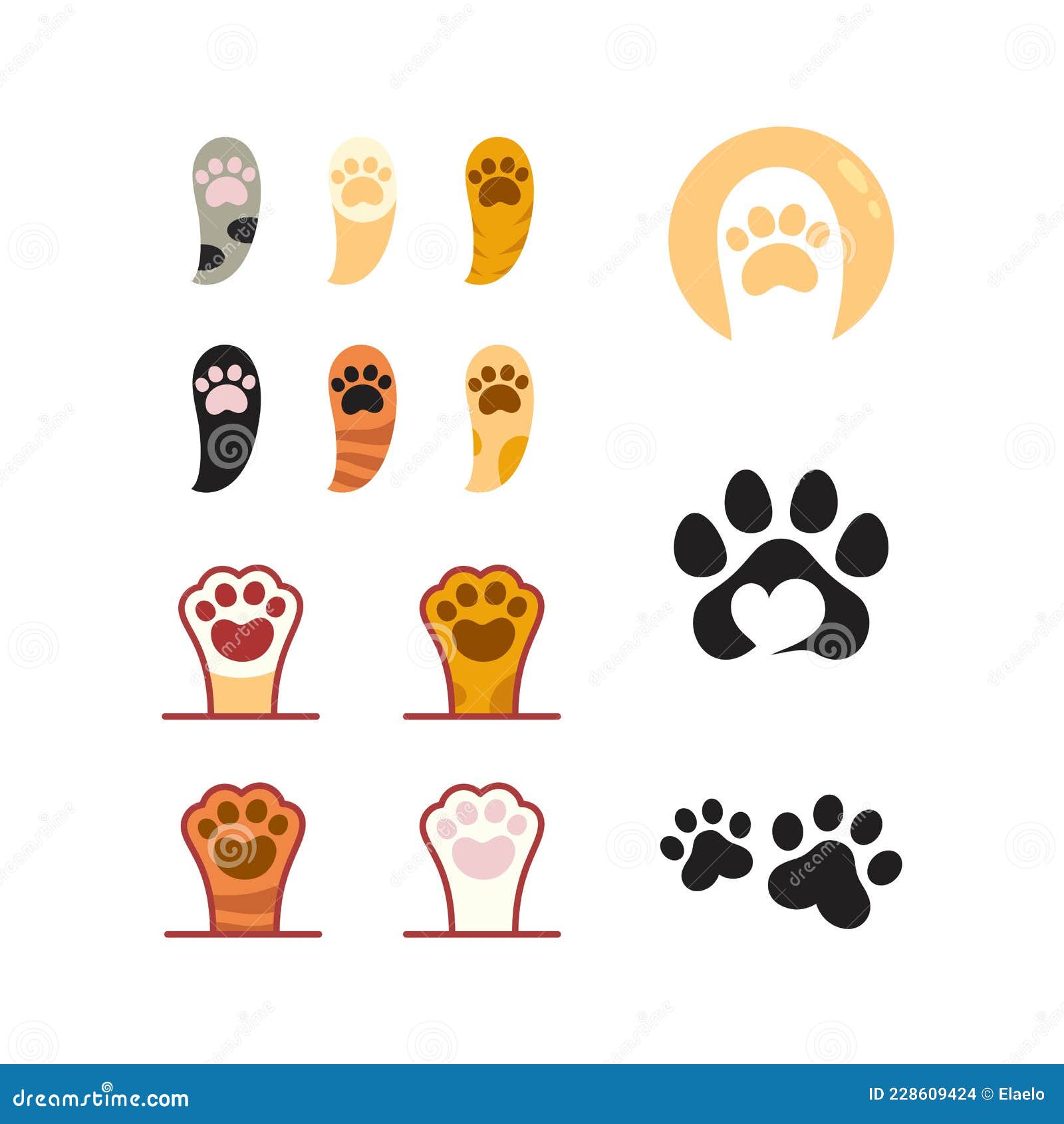Paw Logo Design Vector Illustration Stock Vector - Illustration of walk ...