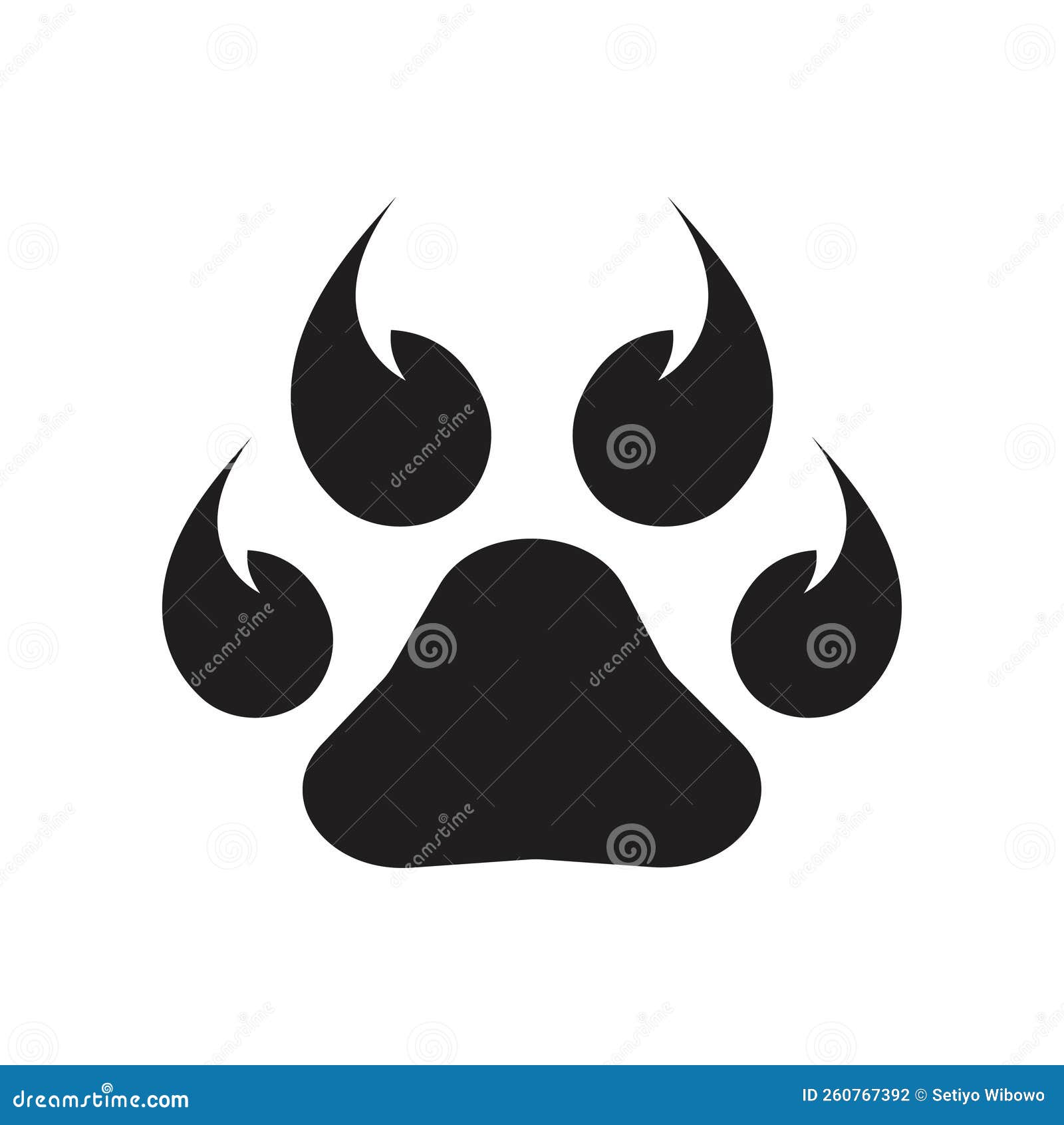 Paw Logo Design Vector Illustration Design Template Stock Vector ...